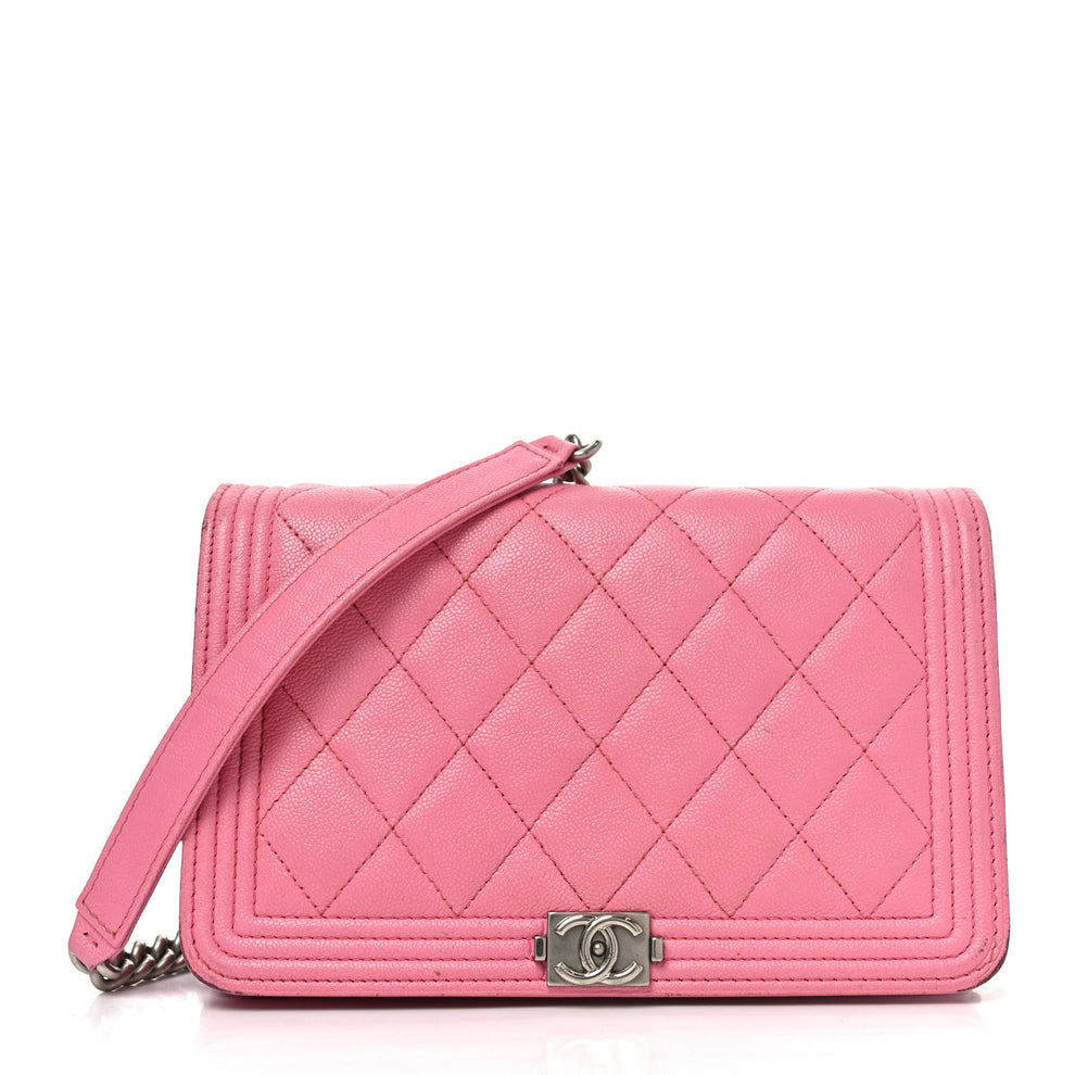 Chanel Caviar Quilted Boy Wallet On Chain WOC Light Pink 1797313 ...