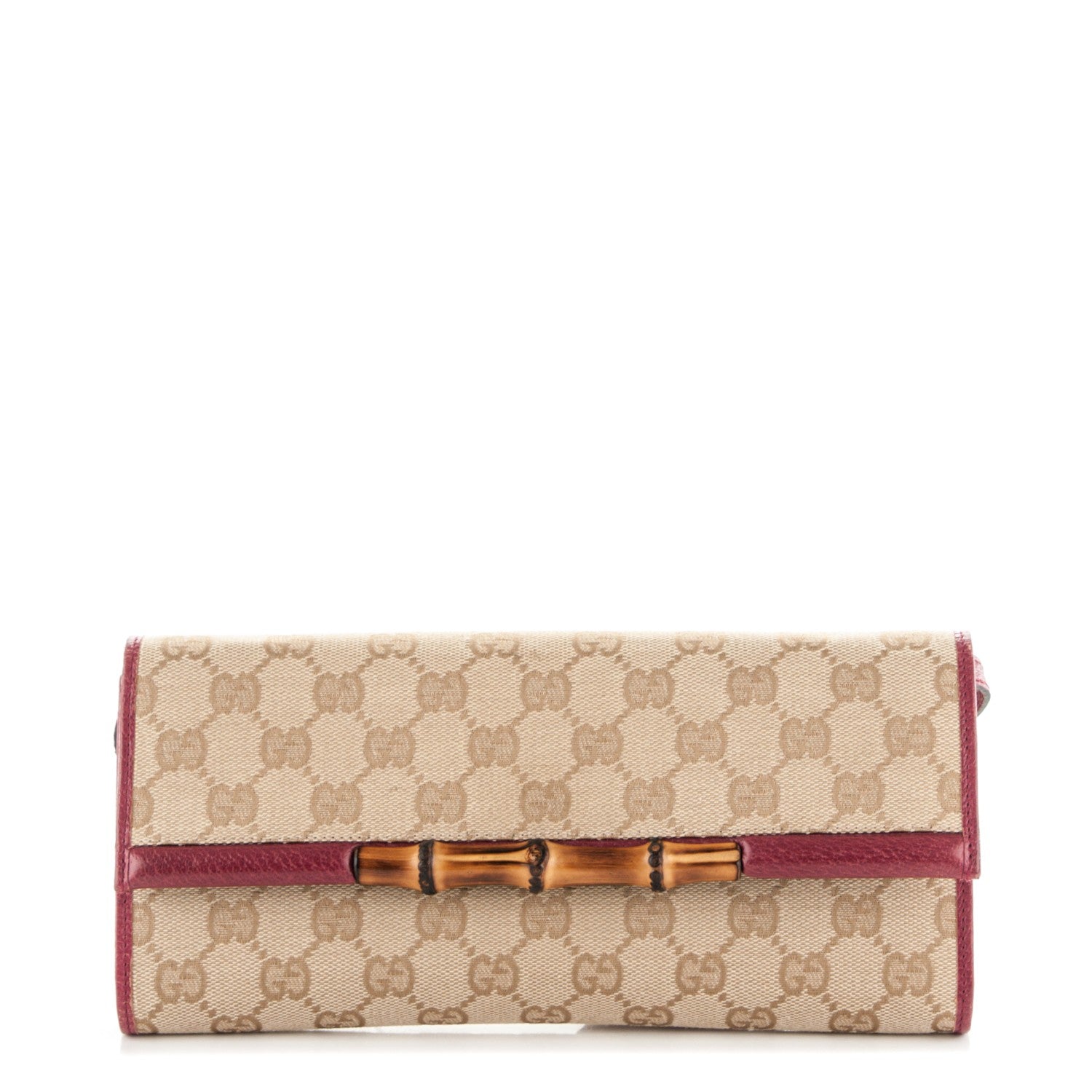Gucci Monogram Bamboo Bar Clutch Red 177643 – FASHIONPHILE