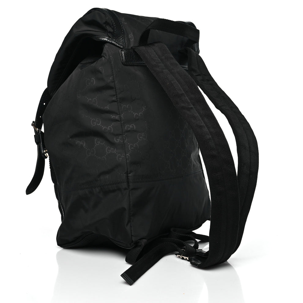 Gucci Nylon Monogram Medium Light Double Buckle Backpack Black 1795205 ...