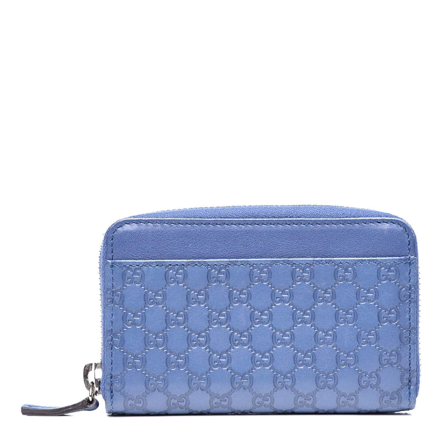 Gucci Microguccissima Zip Around Key Ring Coin Purse Mineral Blue ...