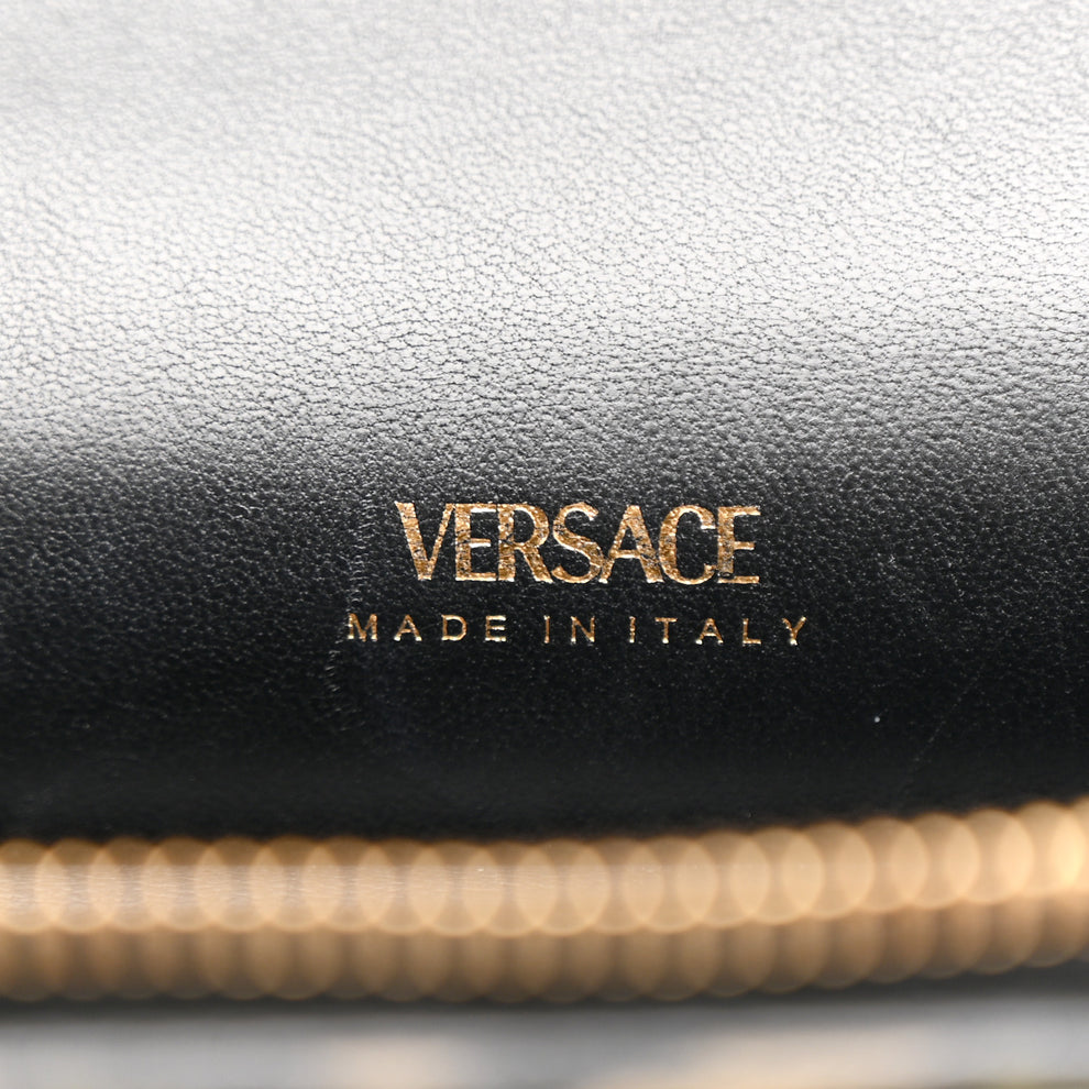 Versace Coated Canvas La Greca Signature Print Virtus Top Handle ...