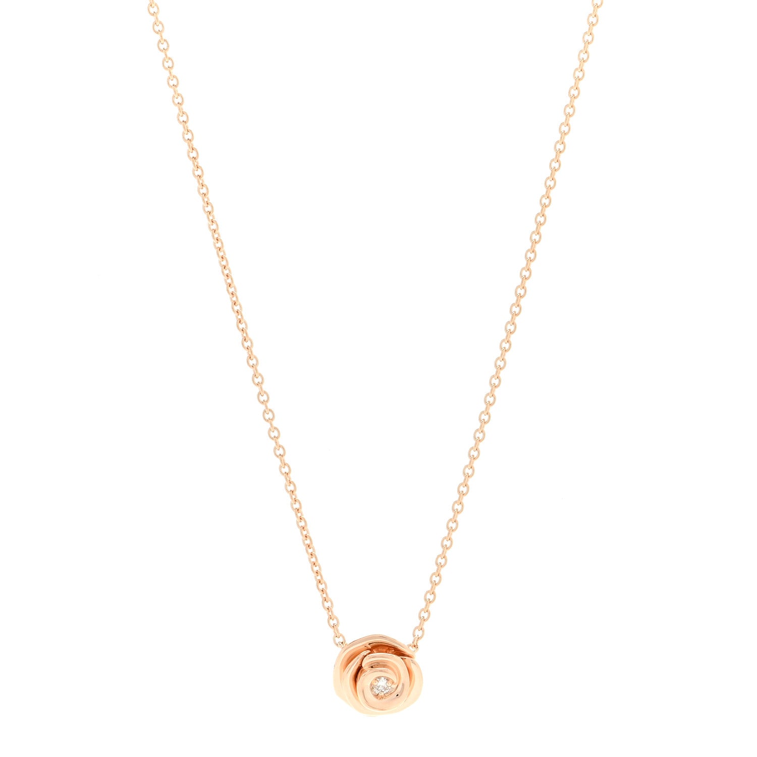 Christian Dior 18K Rose Gold Diamond Large Rose Couture Necklace ...