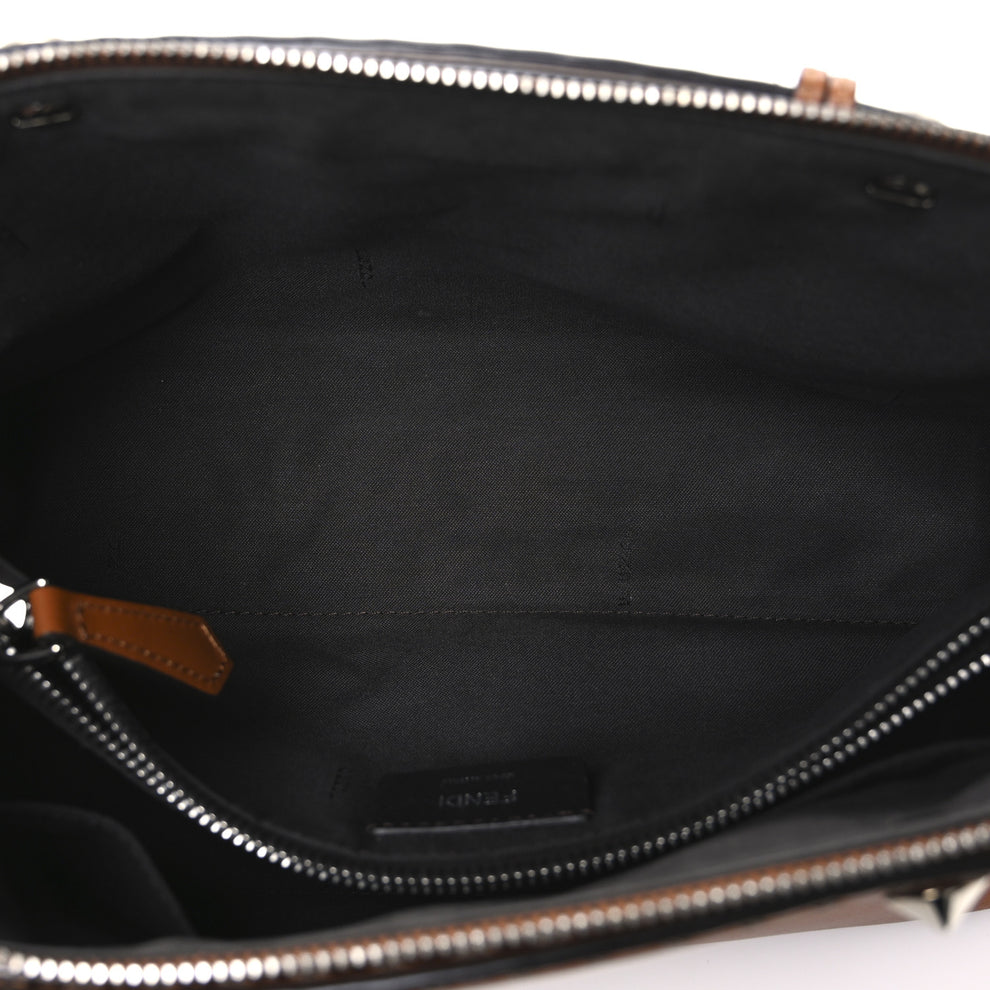 Fendi Vitello King Logo Embossed Medium By The Way Boston Bag Cuoio ...