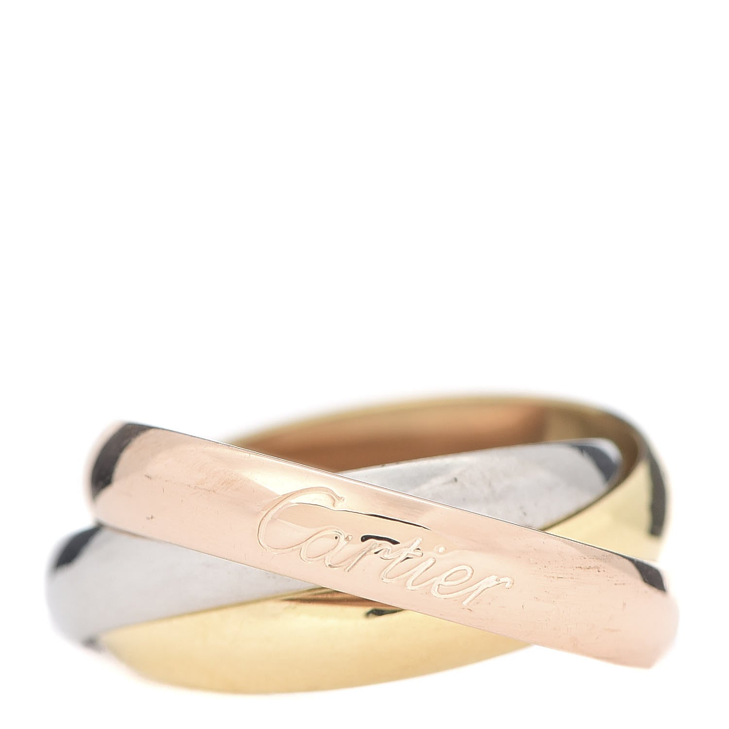 Cartier 18K Pink Yellow White Gold Classic Trinity Ring 50 5.25 626251 ...