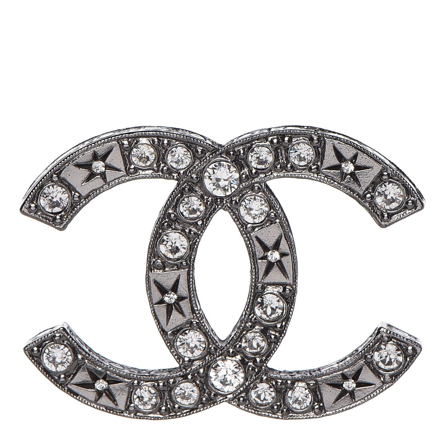 Chanel Ruthenium Crystal CC Star Brooch 272030 – FASHIONPHILE
