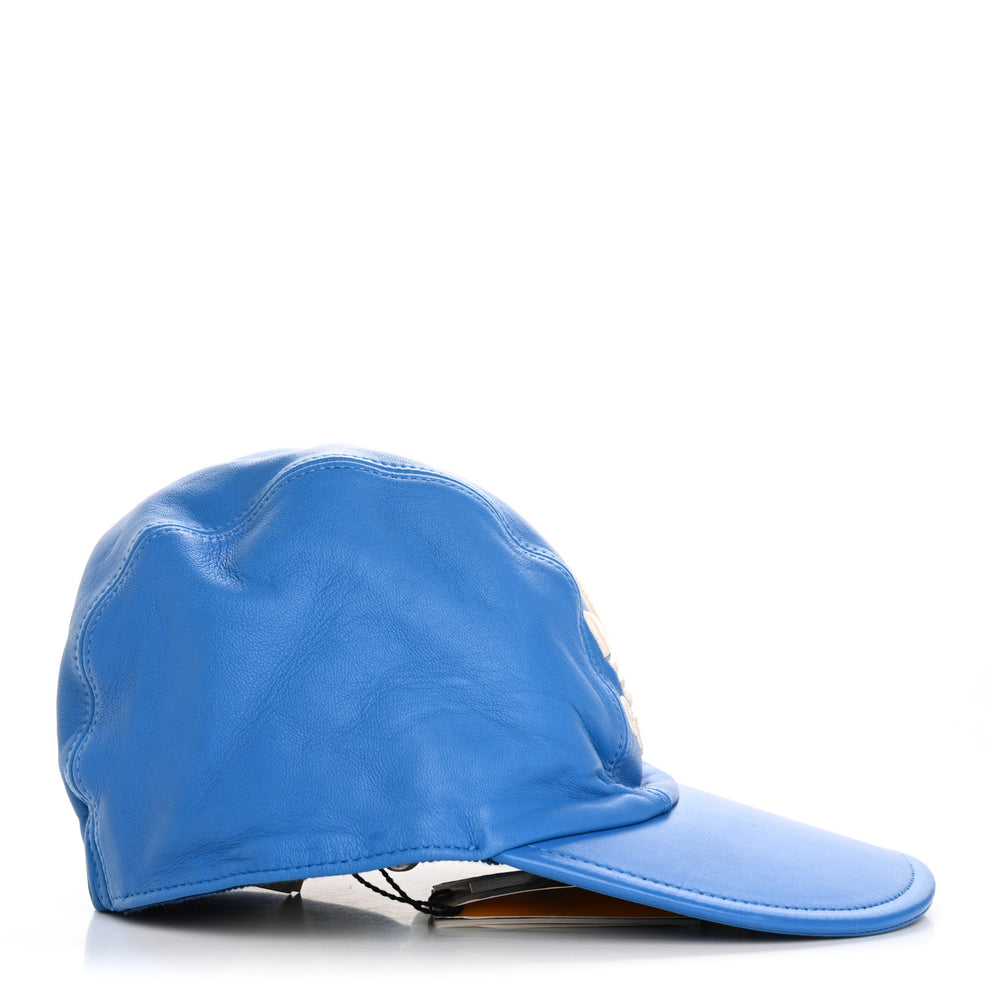Gucci X ADIDAS Lambskin Trefoil Stefanos Baseball Hat XL Blue 1703014 ...