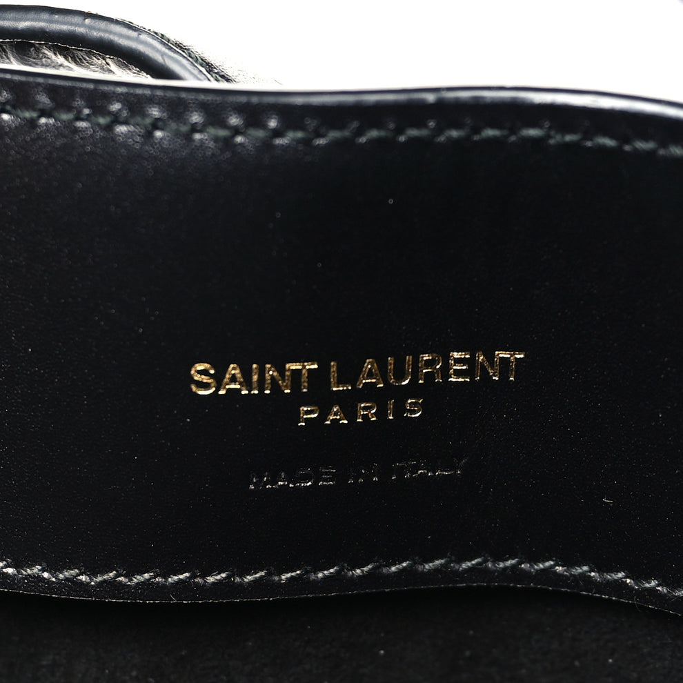 Saint Laurent Shiny Calfskin Le 37 Mini Bucket Bag Black 1771177 ...