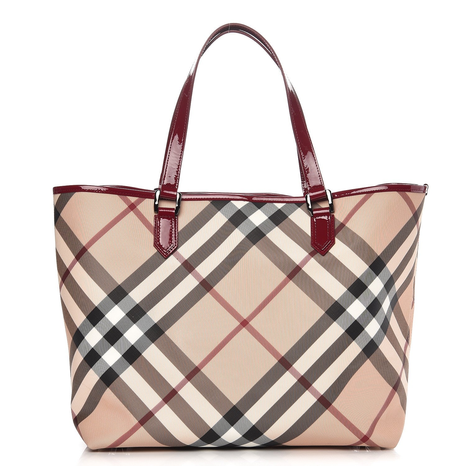 Burberry Nova Check Large Nickie Tote Raspberry 253303 – FASHIONPHILE