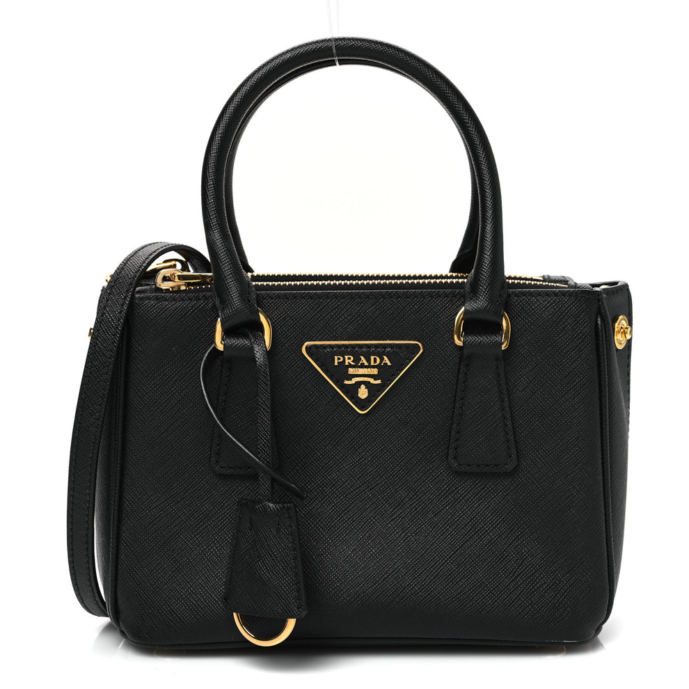 Prada Saffiano Lux Mini Galleria Double Zip Tote Black 1831212 ...