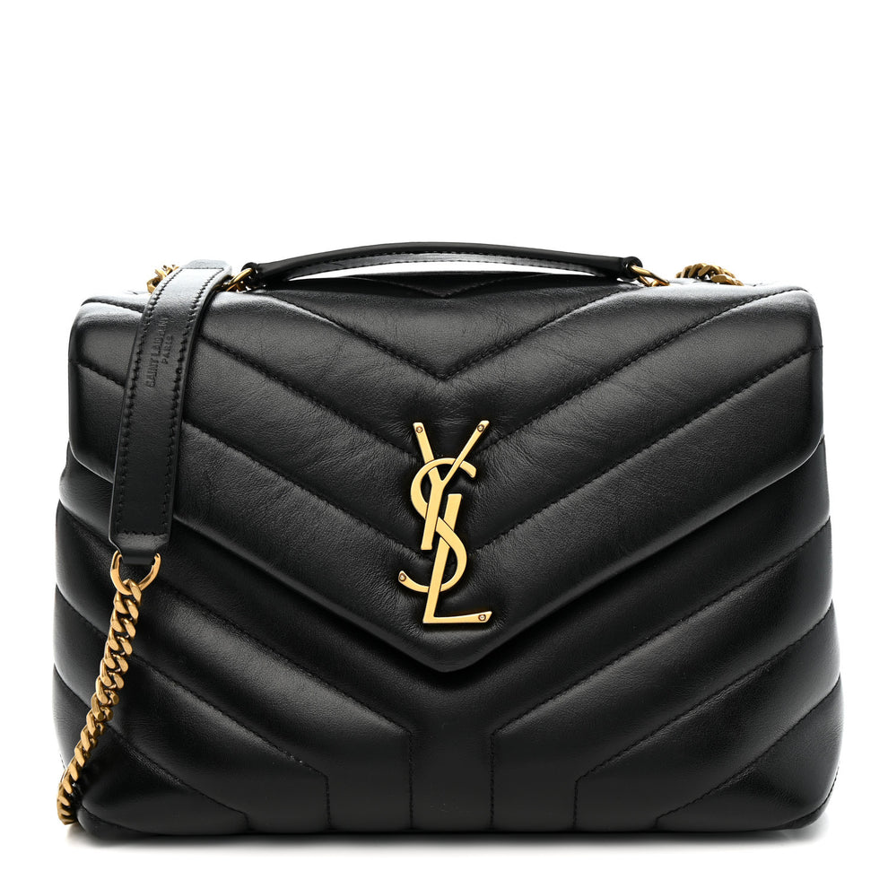 Saint Laurent Calfskin Y Quilted Monogram Small Loulou Chain Satchel ...