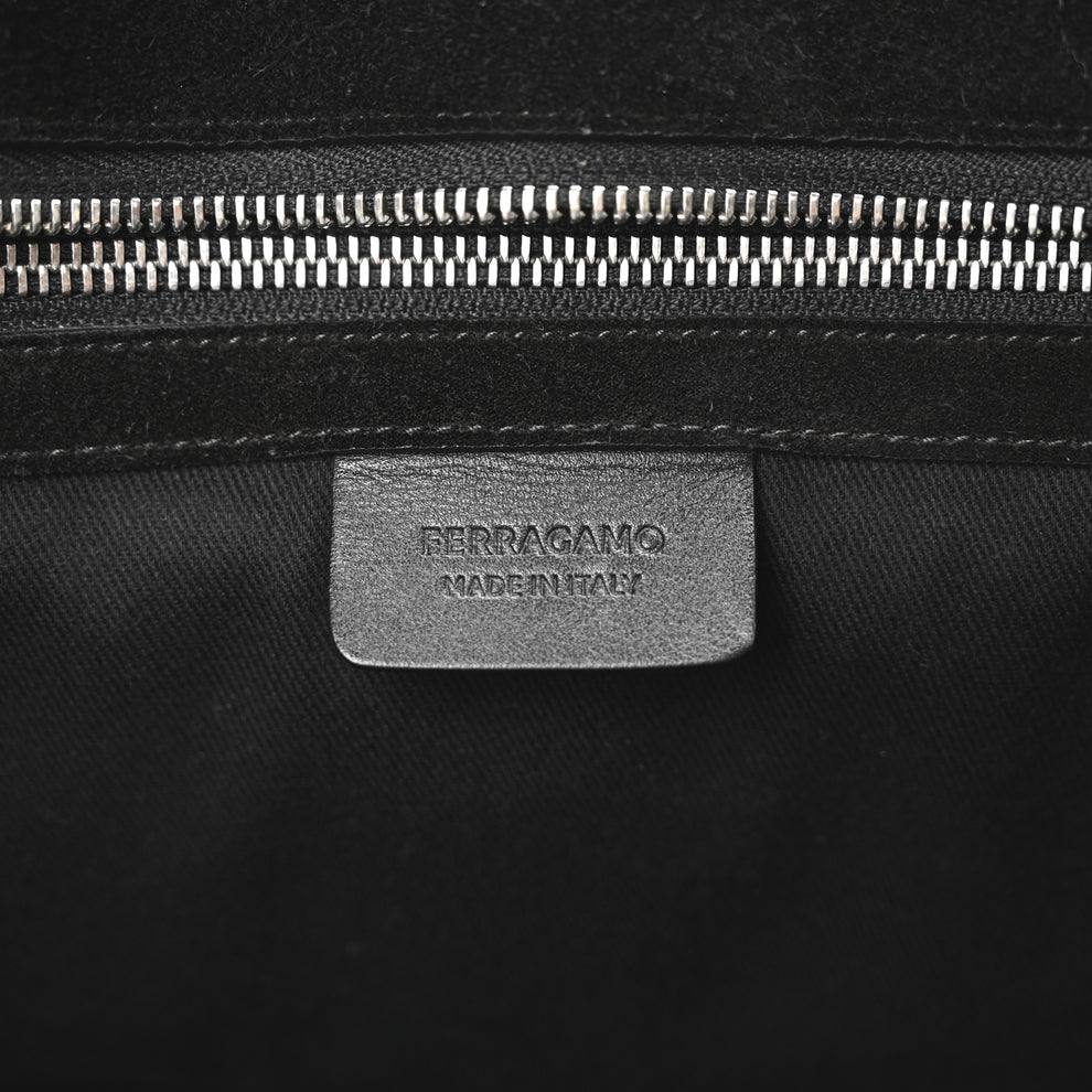 Salvatore Ferragamo Suede Mens Wanda Tote Bag Black 1726977 – FASHIONPHILE