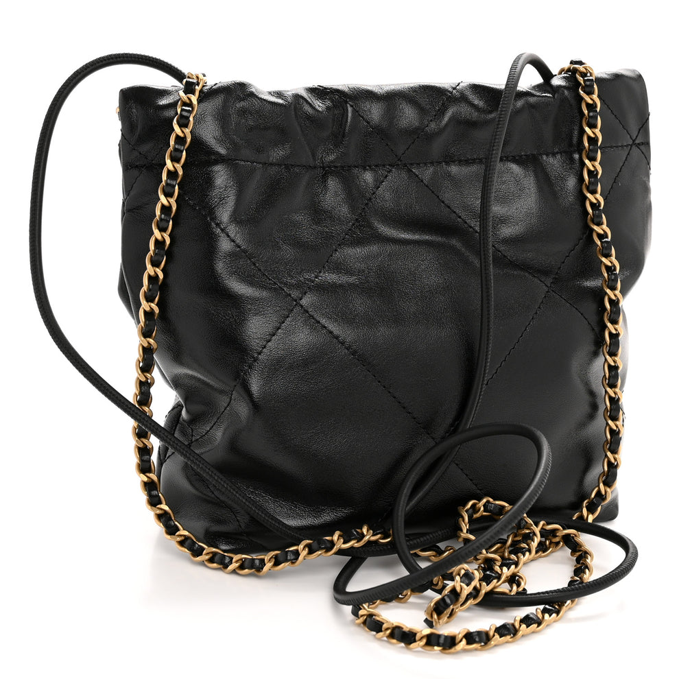 Chanel Shiny Calfskin Quilted Mini Chanel 22 Black 1790454 – FASHIONPHILE