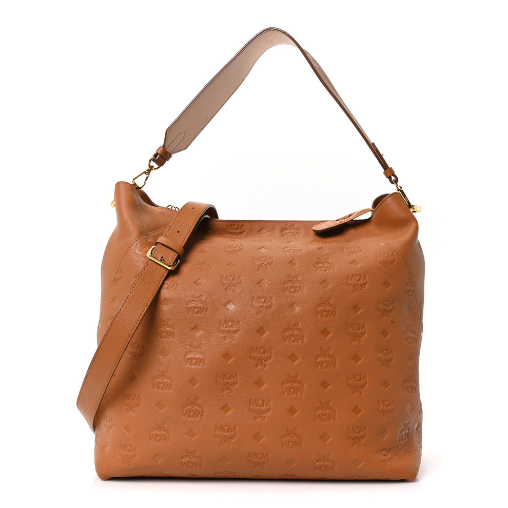MCM Calfskin Ottomar Monogram Large Klara Hobo Cognac 1785020 ...
