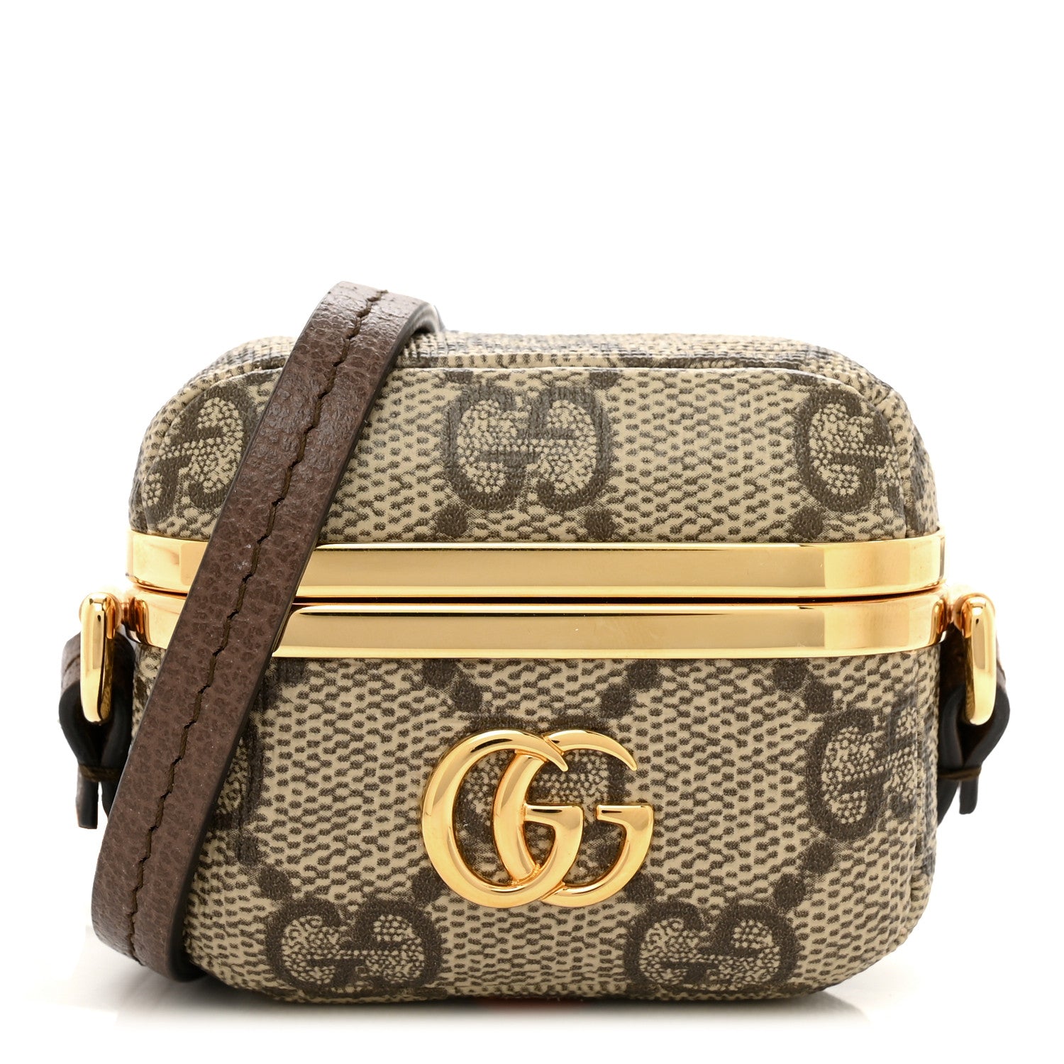 Gucci GG Supreme Monogram Marmont AirPods Pro Case Beige Ebony 1445176 ...