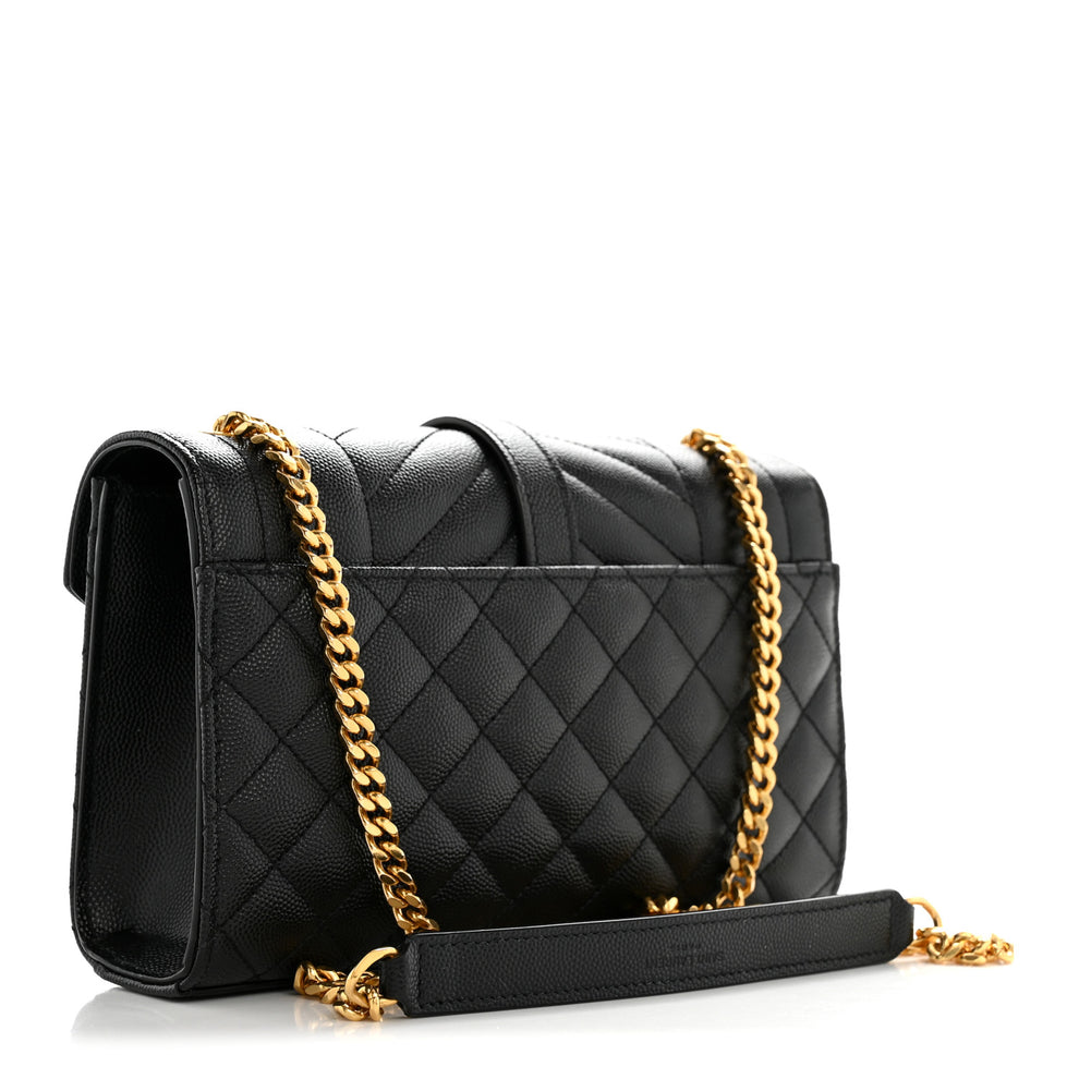Saint Laurent Grain De Poudre Textured Mixed Matelasse Triquilt Small ...