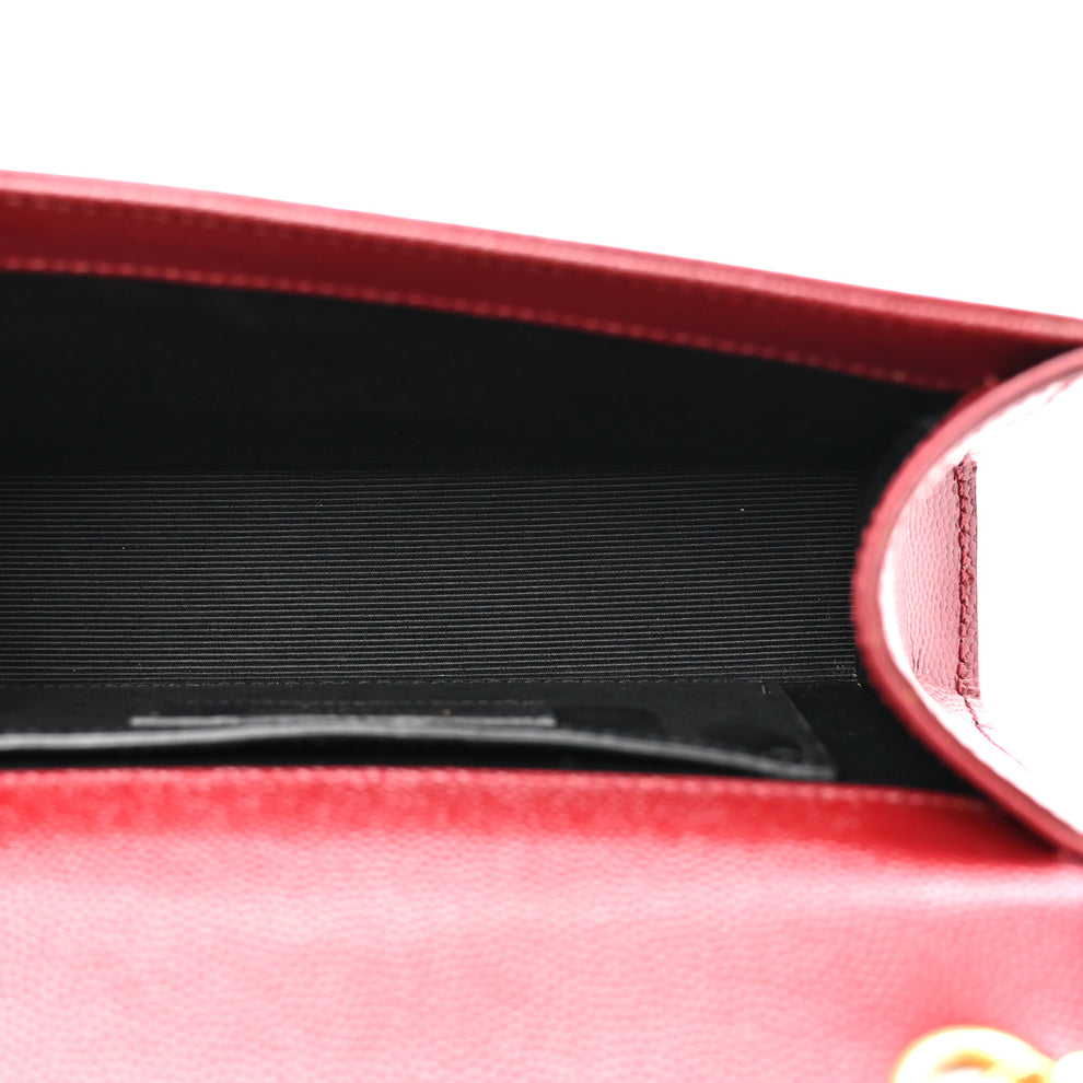 Saint Laurent Grain De Poudre Small Monogram Kate Satchel Red 1791761 ...