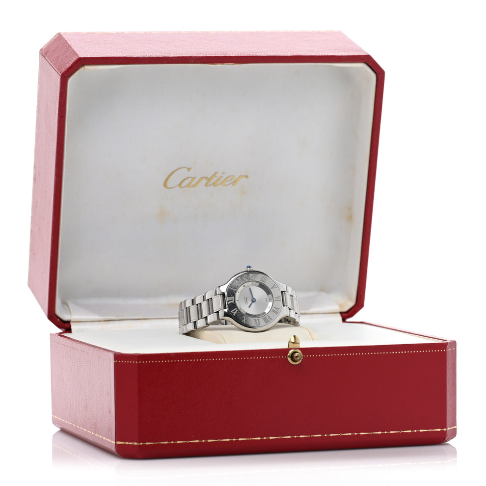 Cartier Stainless Steel 28mm Must De 21 Quartz Watch 1753718 – FASHIONPHILE