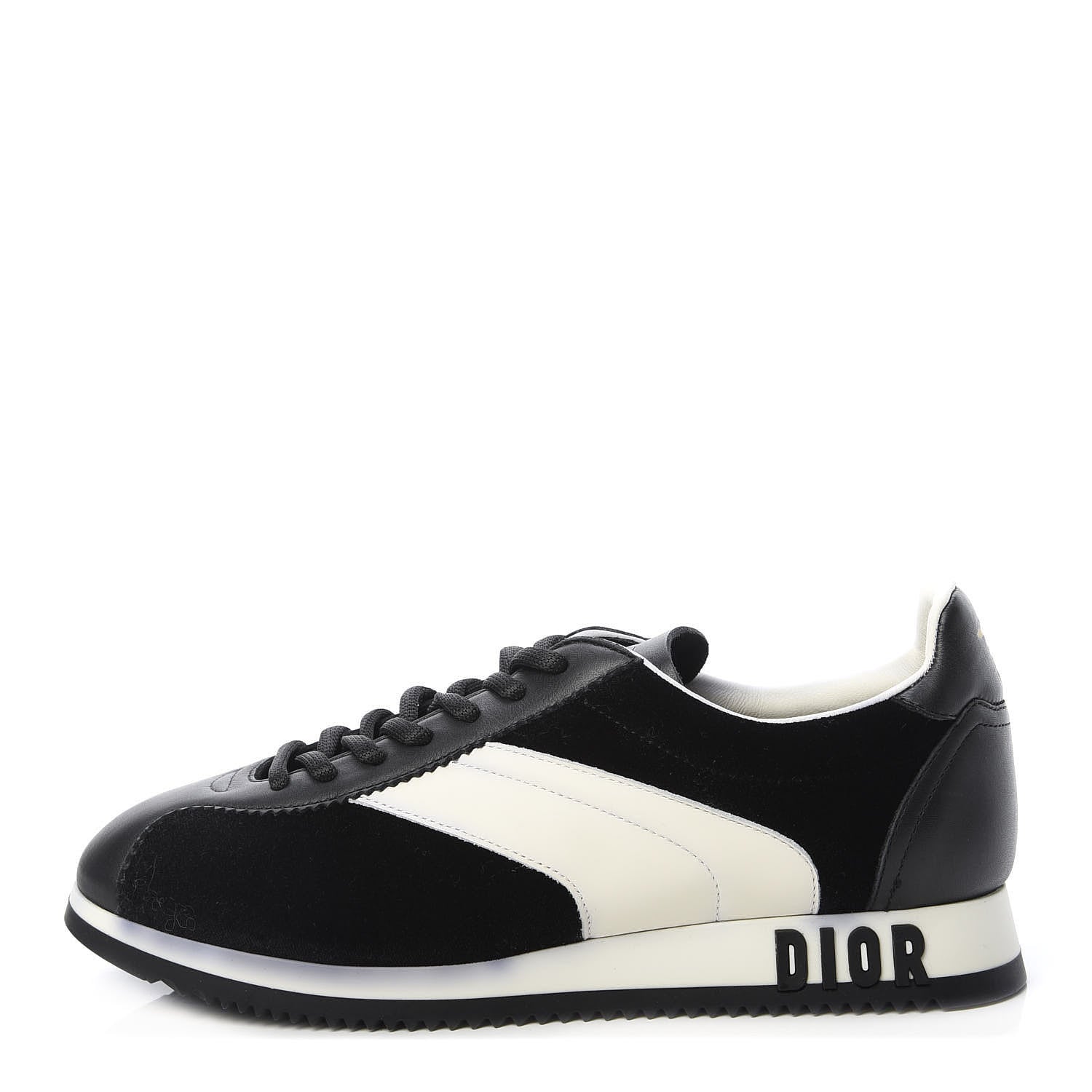 Christian Dior Velvet Mix Diorun Sneakers 36 Black Off White 643675 ...