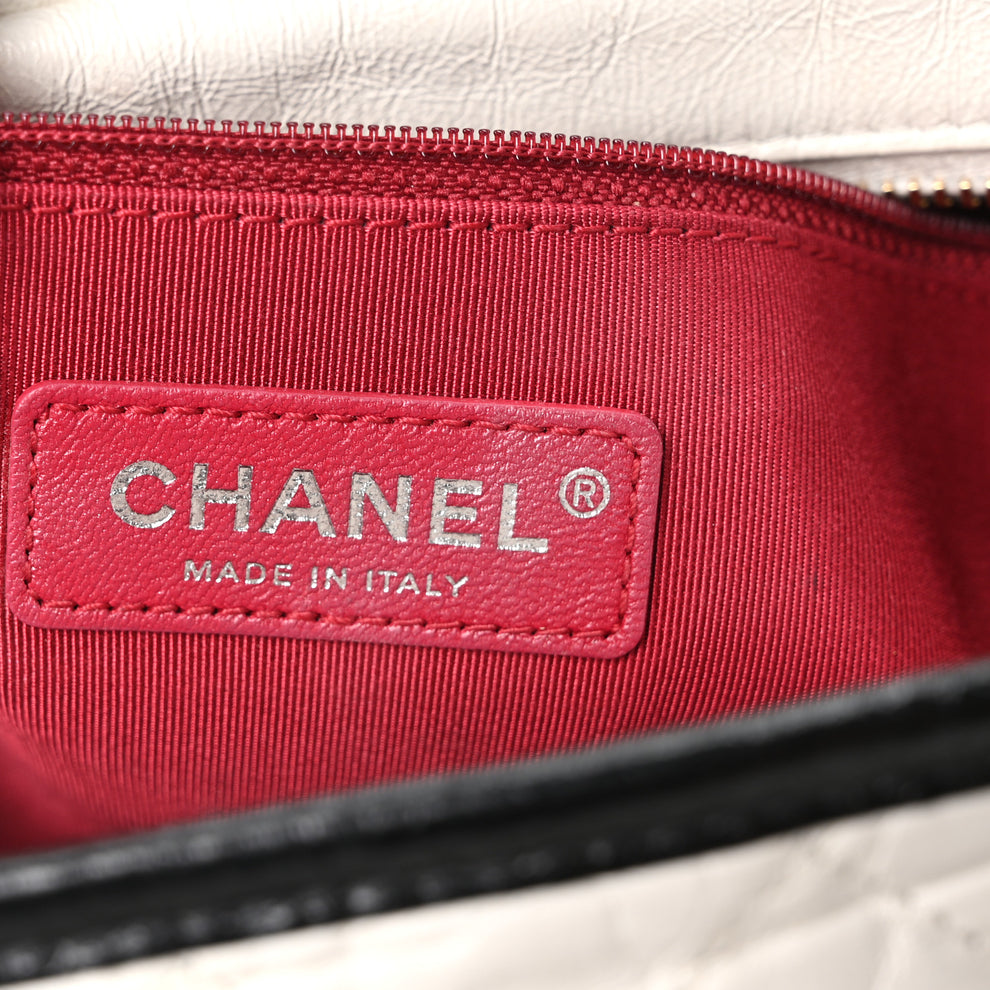 Chanel Aged Calfskin Quilted Medium Gabrielle Hobo Black White 1783264 ...