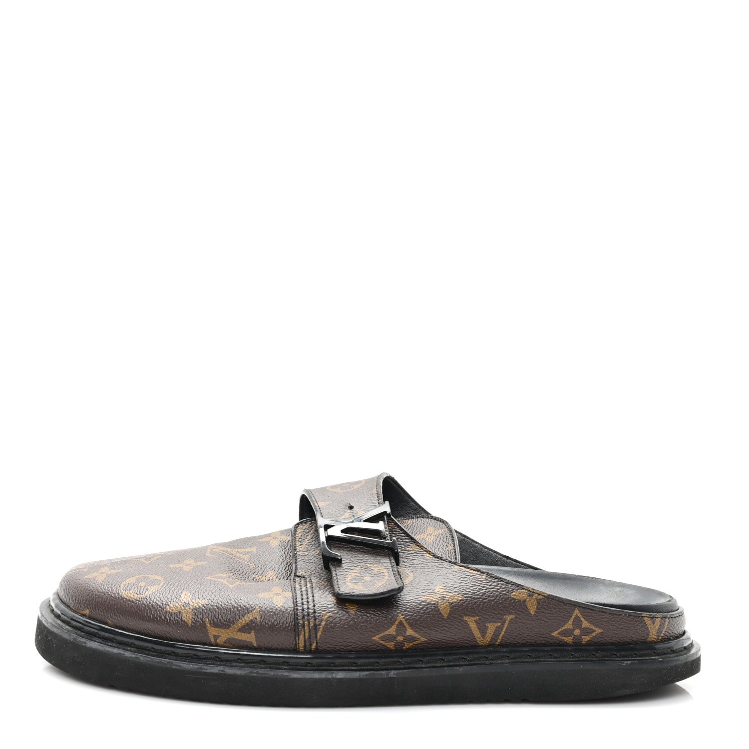 Louis Vuitton Patent Monogram Mens Cosy Flat Comfort Clog Mules 9 Brown ...