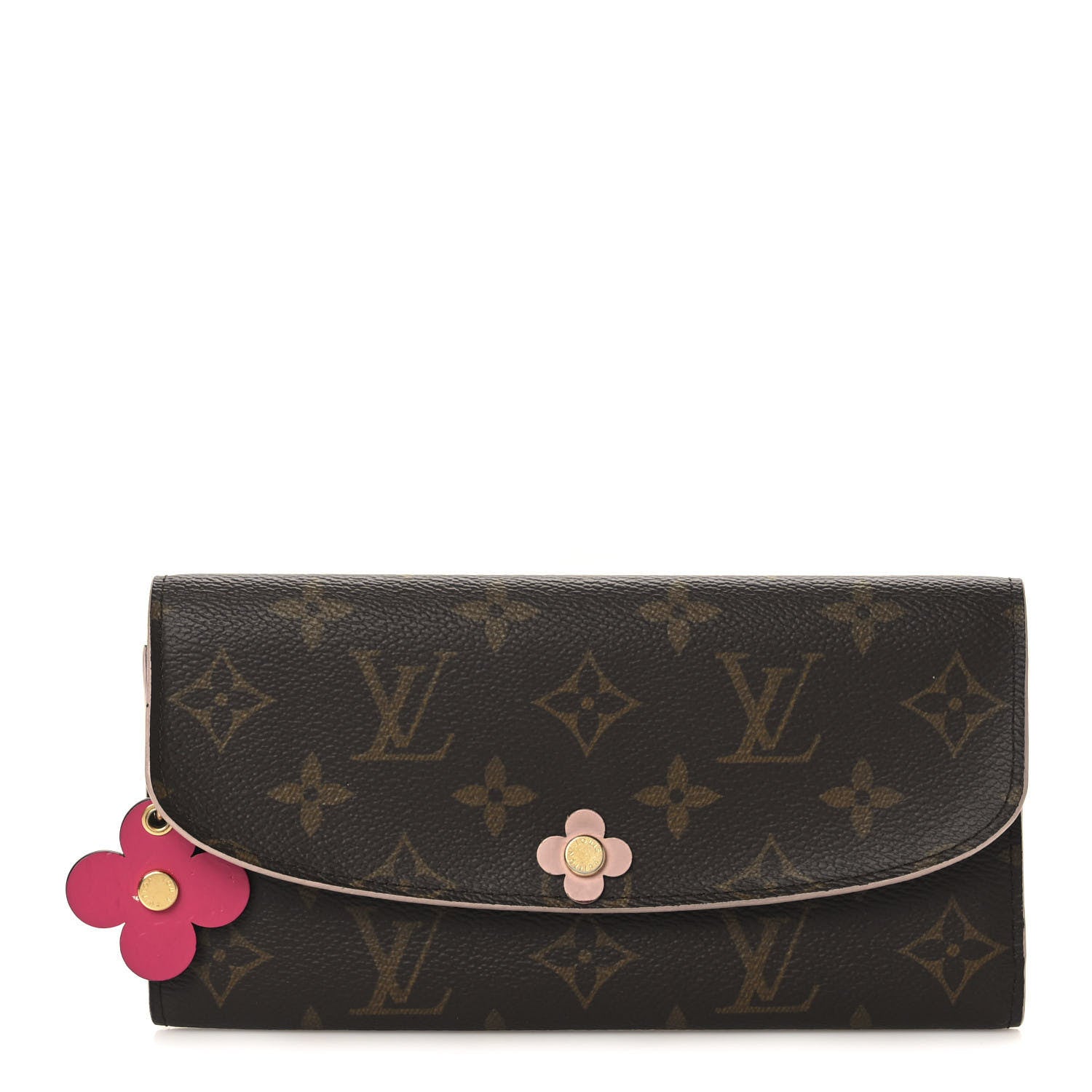 Louis Vuitton Monogram Bloom Flower Emilie Wallet Fuchsia 1088879 ...