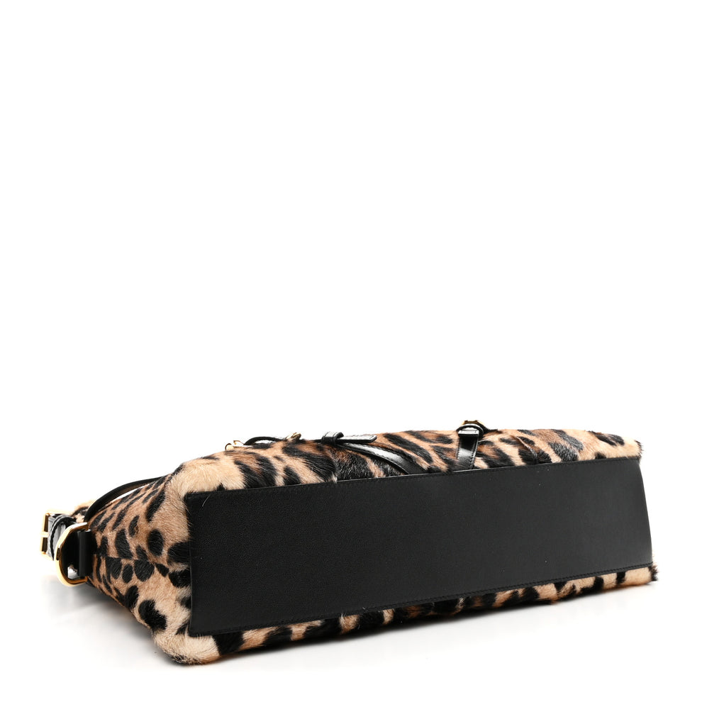 Givenchy Goat Hair Medium Leopard Voyou Bag Black Beige 1862398 ...