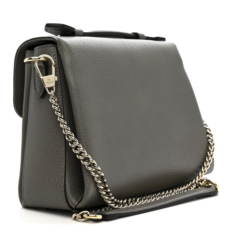 Gucci Dollar Calfskin Interlocking G Top Handle Shoulder Bag Loess ...