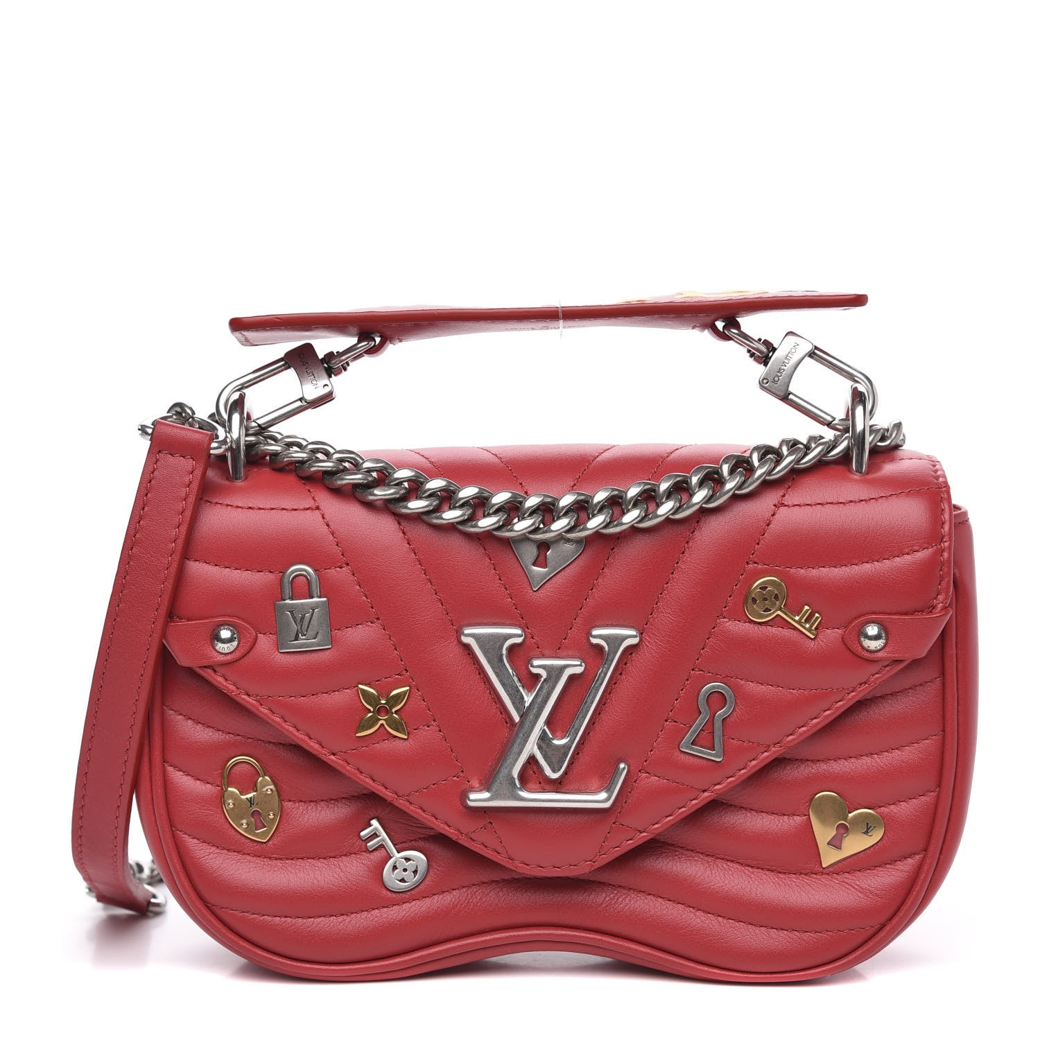 Louis Vuitton Calfskin Love Lock New Wave Chain MM Scarlet 656452 ...