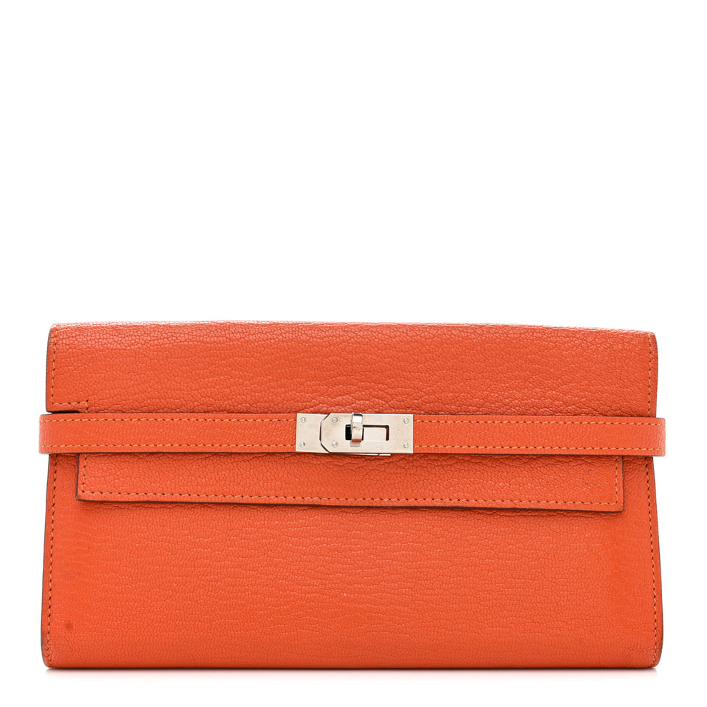 Hermes Chevre Mysore Kelly Longue Wallet Feu 1801193 – FASHIONPHILE