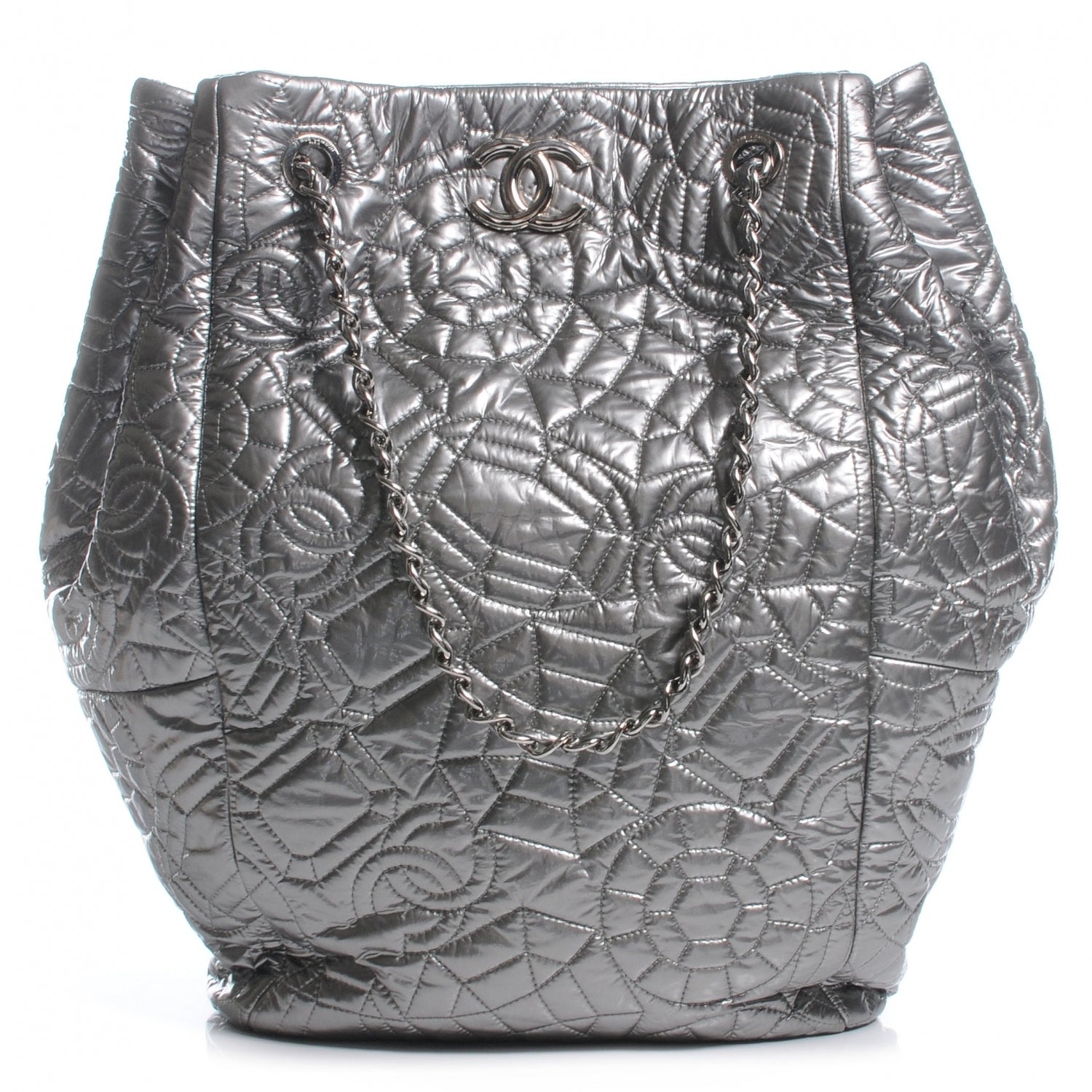 Chanel Vinyl Graphic Edge Tote Silver 46680 – FASHIONPHILE