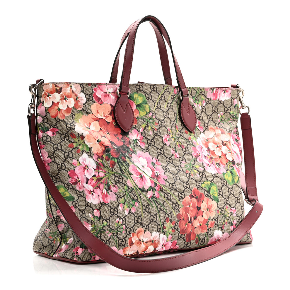 Gucci Soft GG Supreme Monogram Blooms Medium Crossbody Tote Beige ...