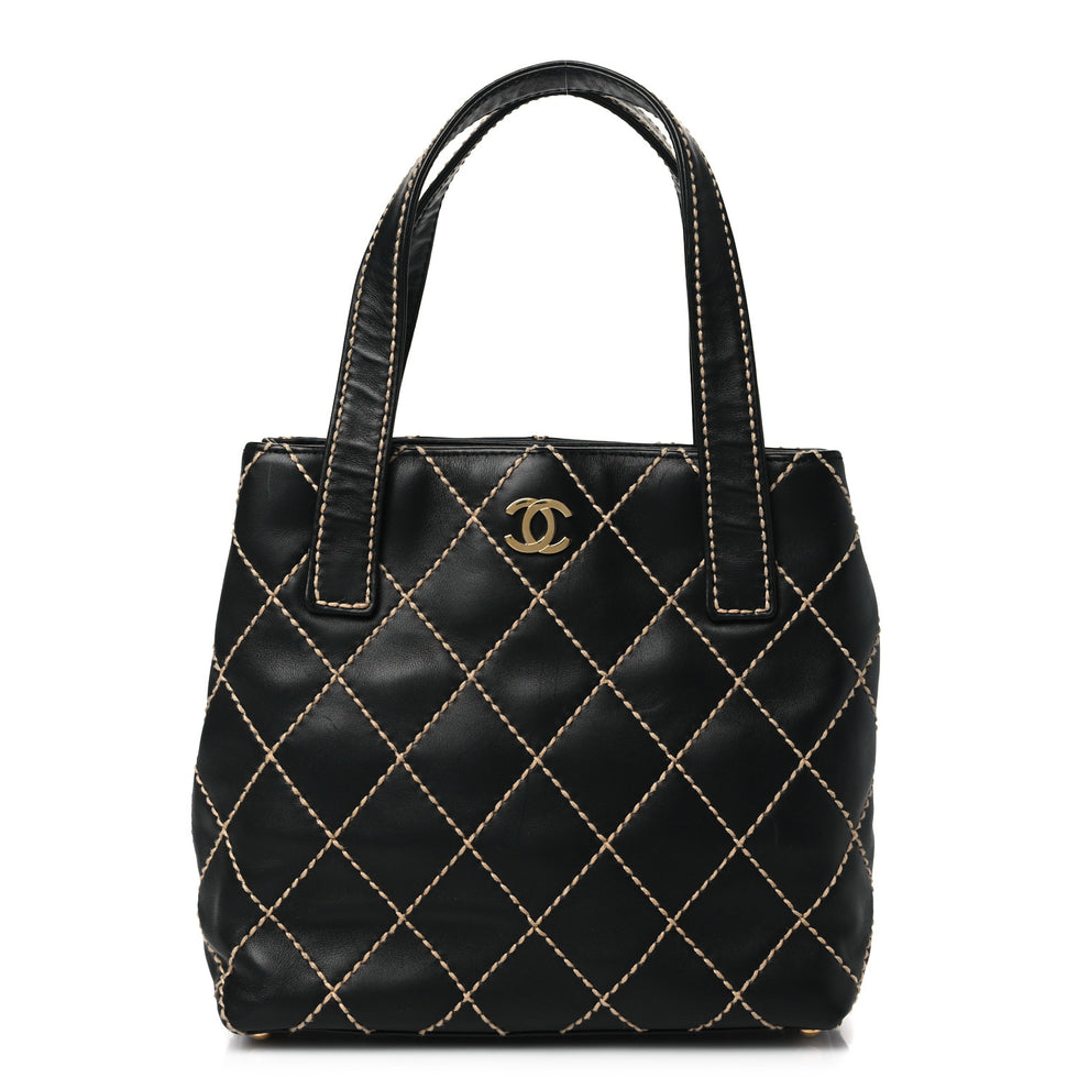 Chanel Calfskin Stitch Small Surpique Tote Black 1806151 – FASHIONPHILE