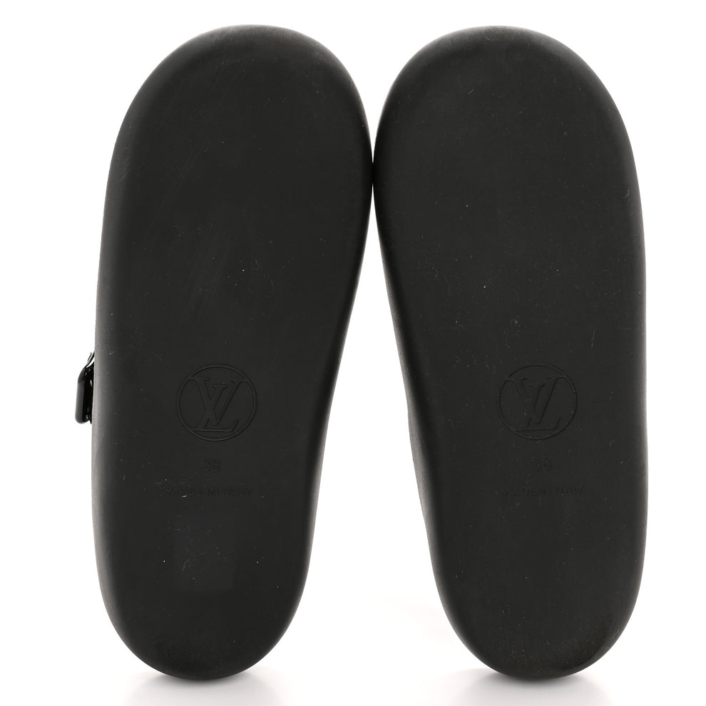 Louis Vuitton Monogram Sunbath Flat Mule Sandals 38 Black 1791131 ...