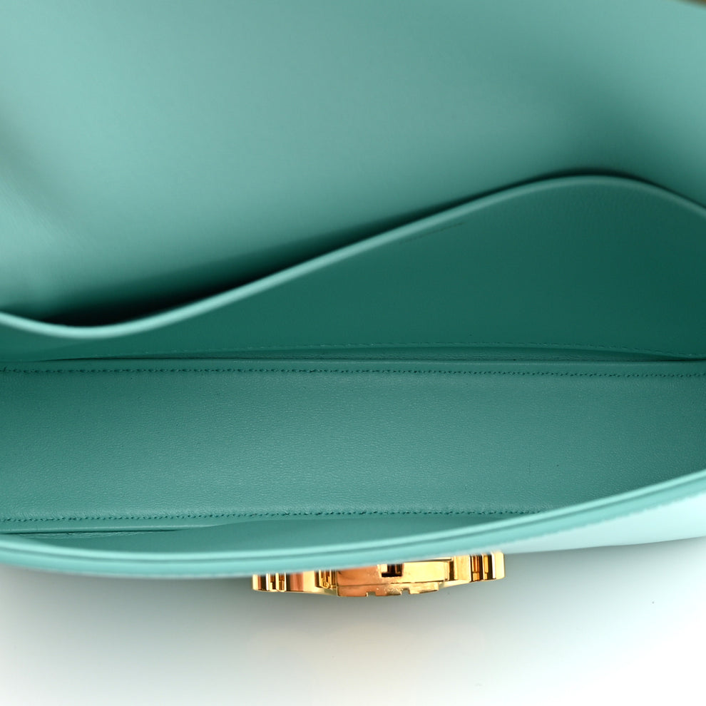 Celine Shiny Calfskin Triomphe Shoulder Bag Turquoise 1773825 ...
