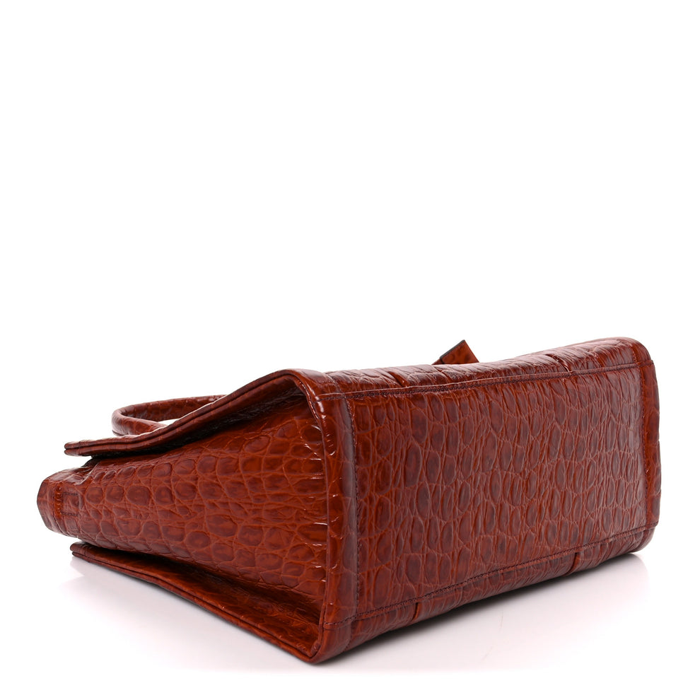Marc Jacobs Croc Embossed Small The Tote Bag Spice Brown 1803681 ...