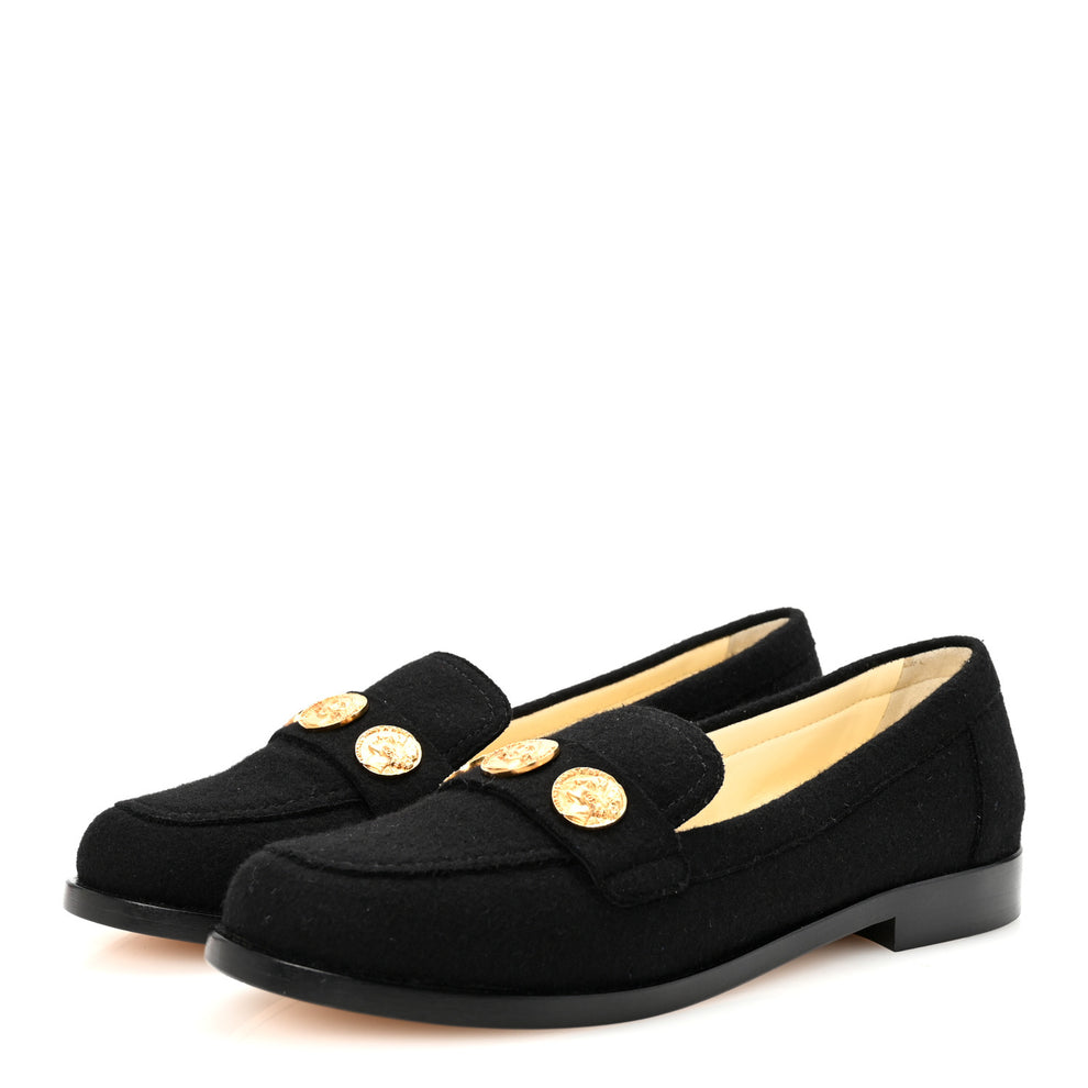 Chanel Tweed Medallion Loafers 40 Black 1779302 – FASHIONPHILE
