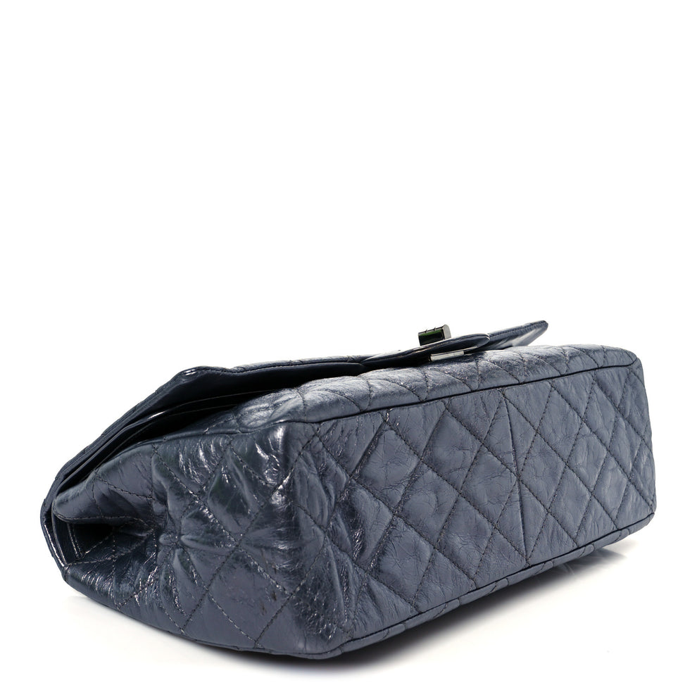Chanel Metallic Aged Calfskin Quilted 2.55 Reissue 227 Flap Dark Silver ...