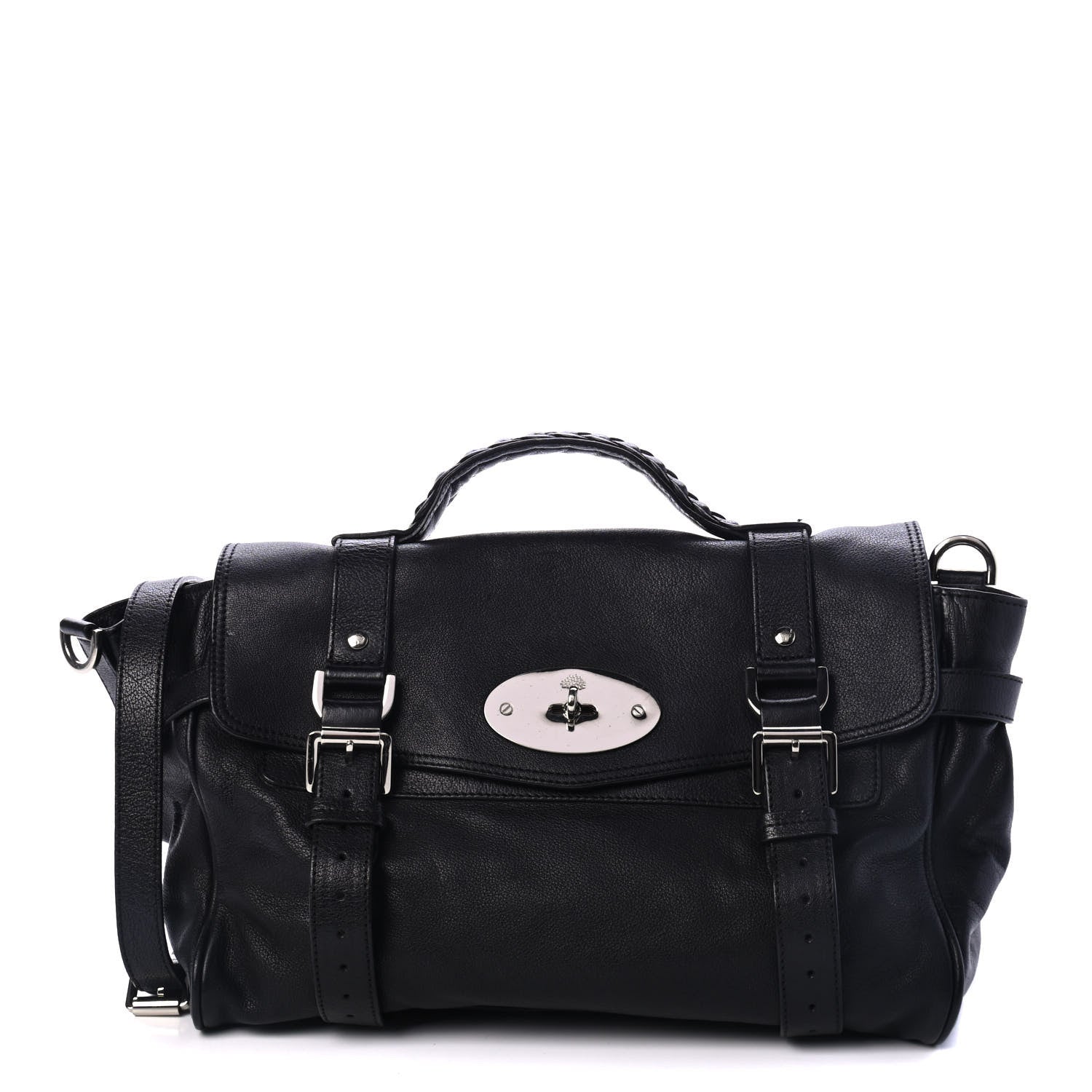 Mulberry Polished Buffalo Medium Alexa Black 803119 – FASHIONPHILE