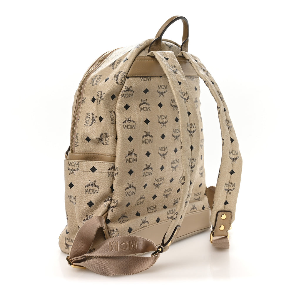 MCM Visetos Studded Medium Dual Stark Backpack Beige 1858765 – FASHIONPHILE