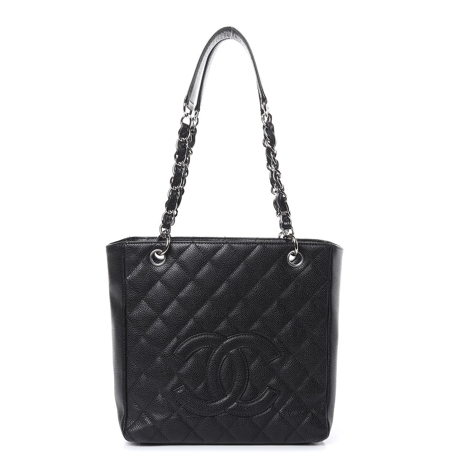 Chanel Caviar Quilted Petit Shopping Tote PST Black 439636 – FASHIONPHILE