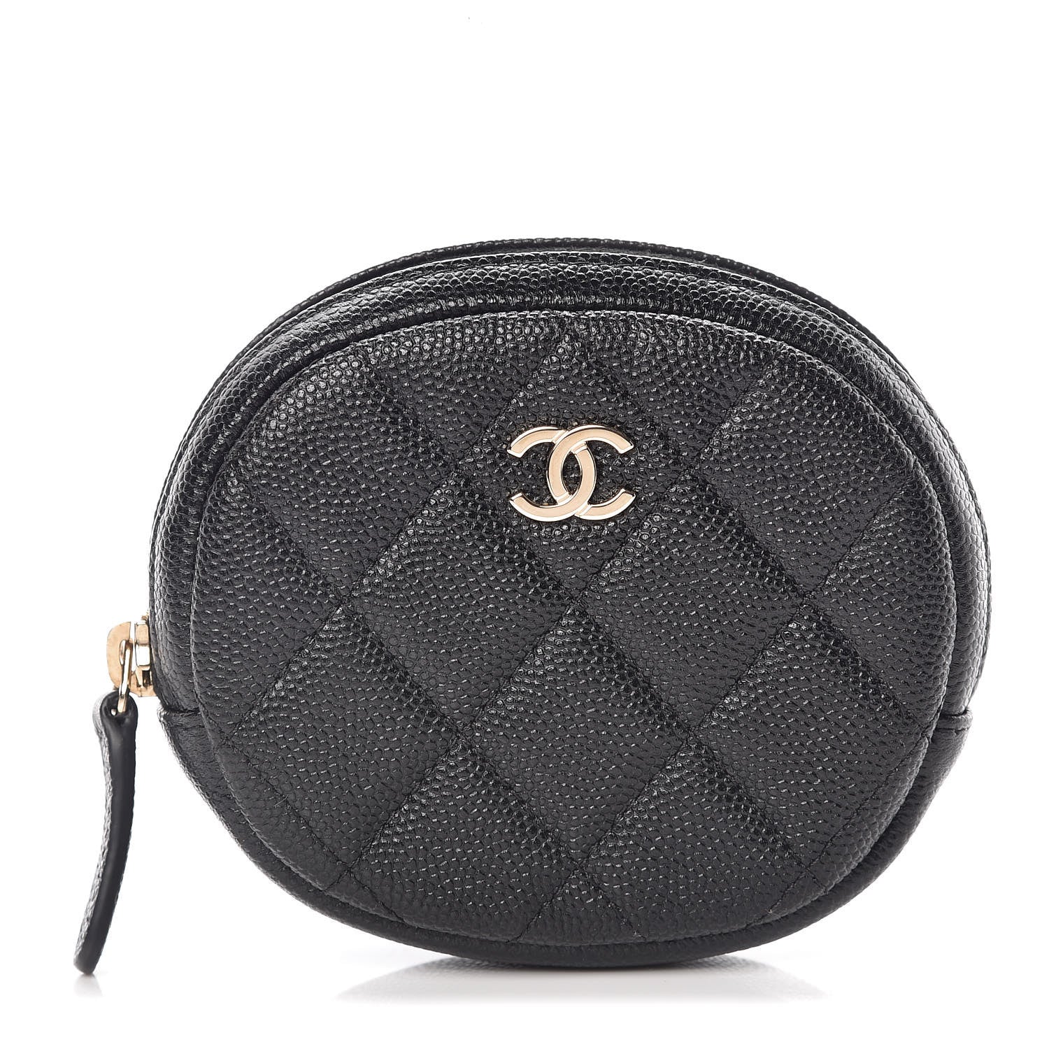 Chanel Caviar Quilted Zip Around Classic Coin Purse Black 389341 ...