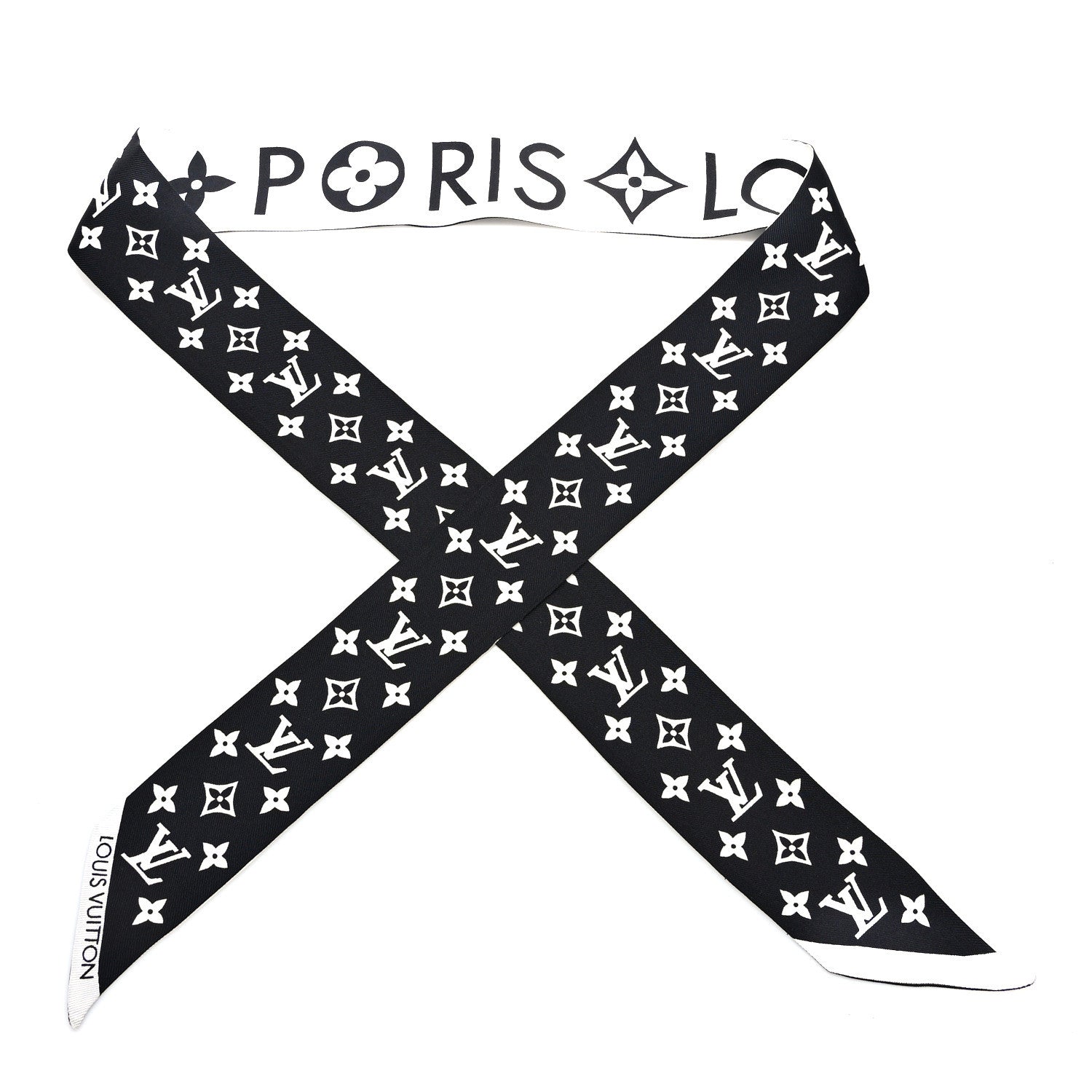 Louis Vuitton Silk Monogram Infinity BB Bandeau White Black 1548352 ...