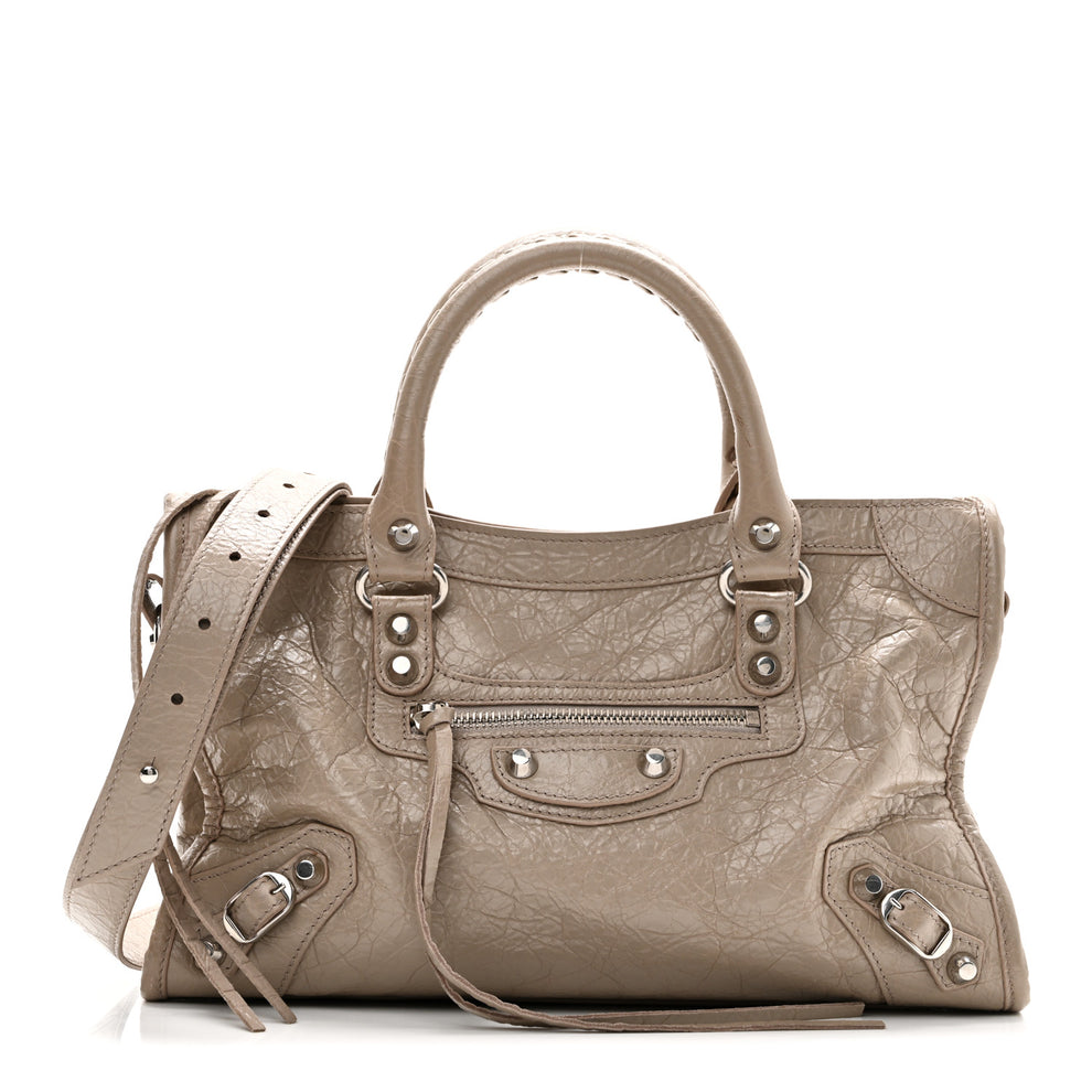 Balenciaga Agneau Arena Storico Silver Hardware Small Le City Beige ...