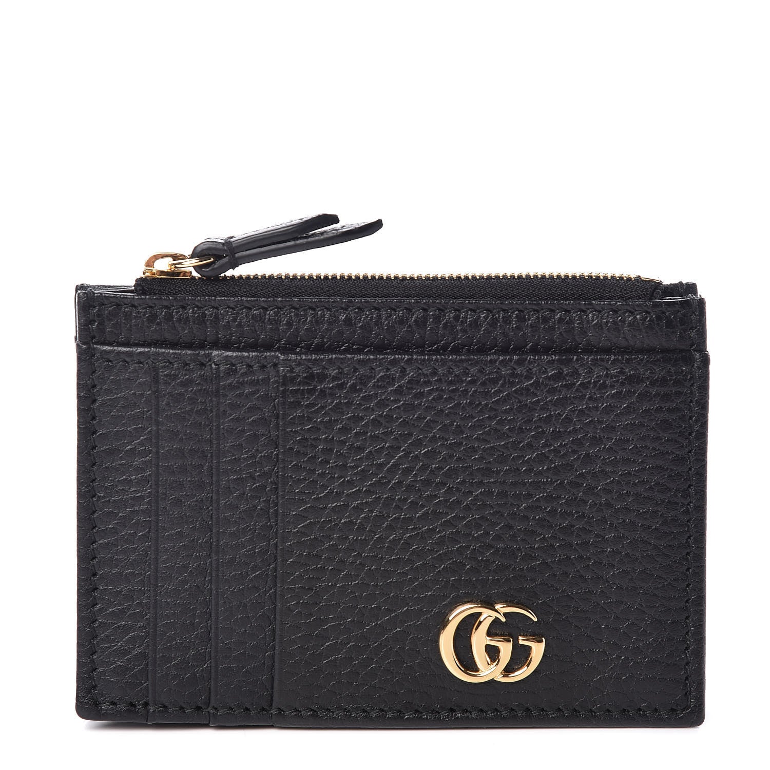 Gucci Dollar Calfskin GG Marmont Coin Case Card Holder Black 433222 ...