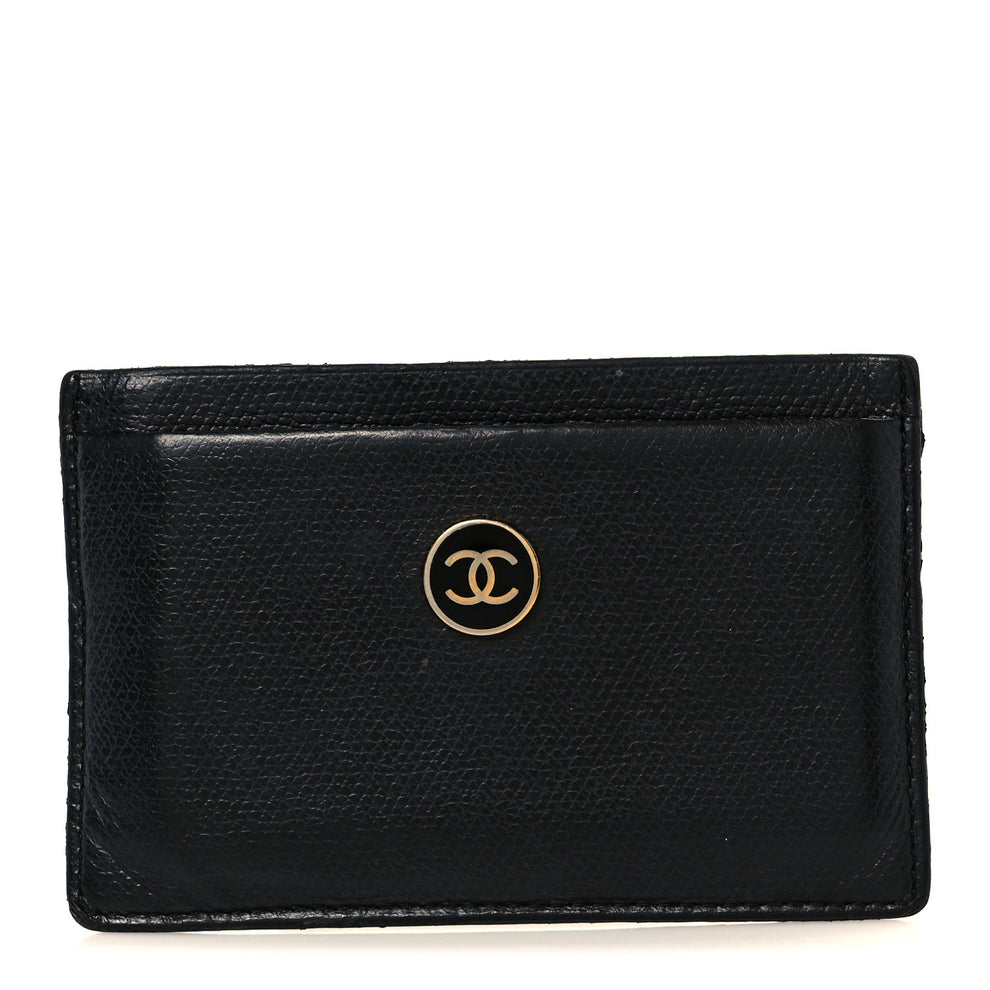 Chanel Calfskin Coco Button Card Holder Black 1796581 – FASHIONPHILE