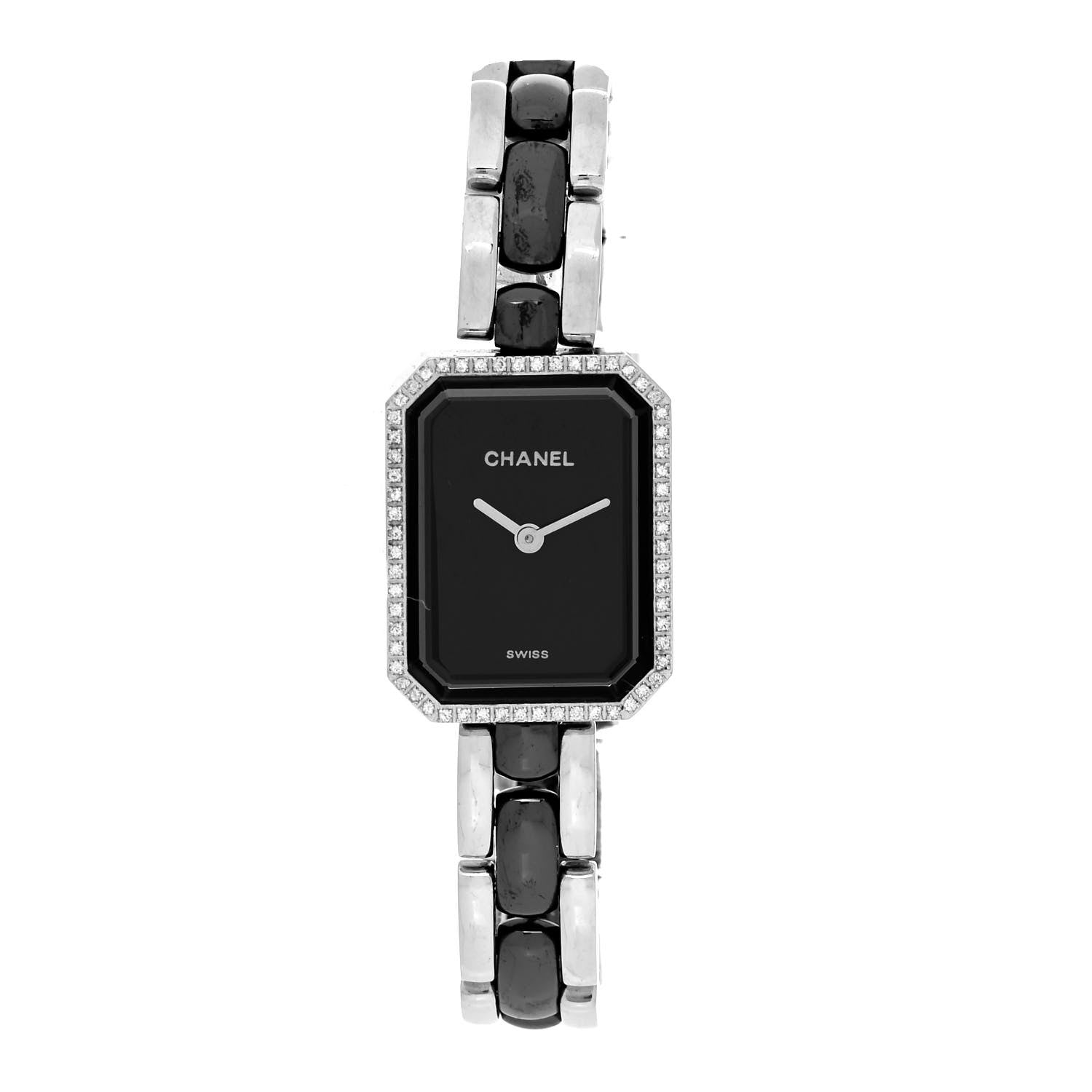 Chanel Stainless Steel Ceramic Diamond Bezel 20mm Premiere Quartz Watch ...