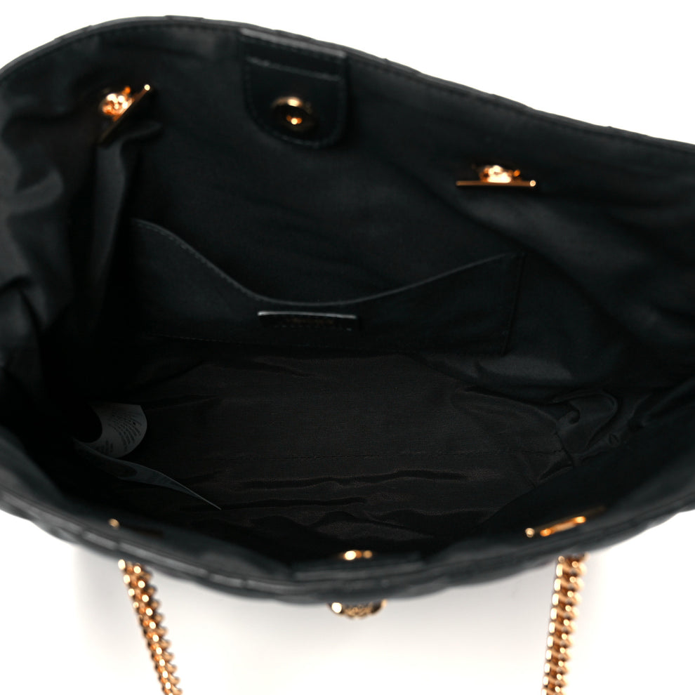 Versace Nappa Quilted Medusa Chain Shoulder Bag Black 1782880 ...