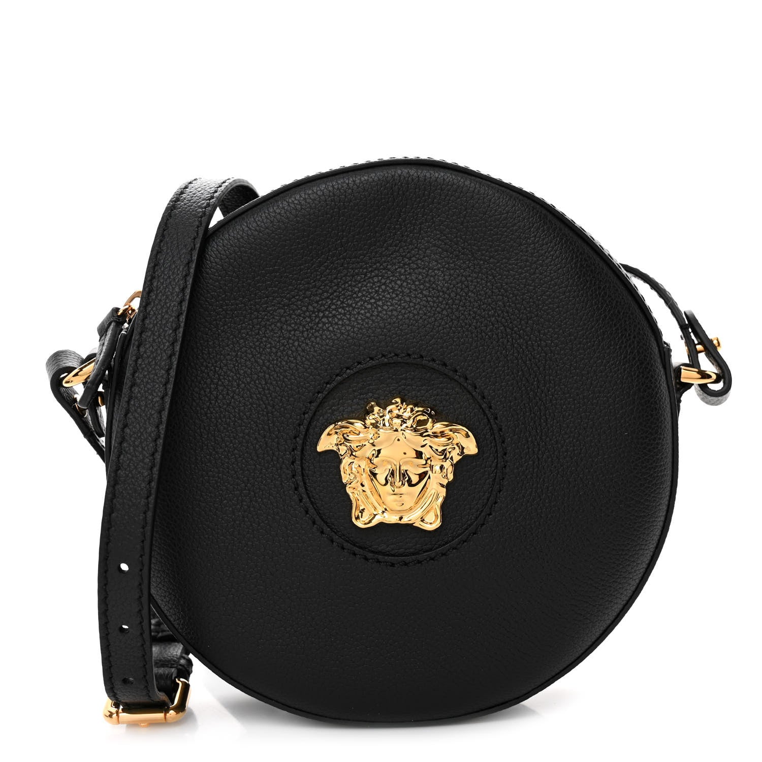 Versace Calfskin La Medusa Round Camera Bag Black 1452049 – FASHIONPHILE