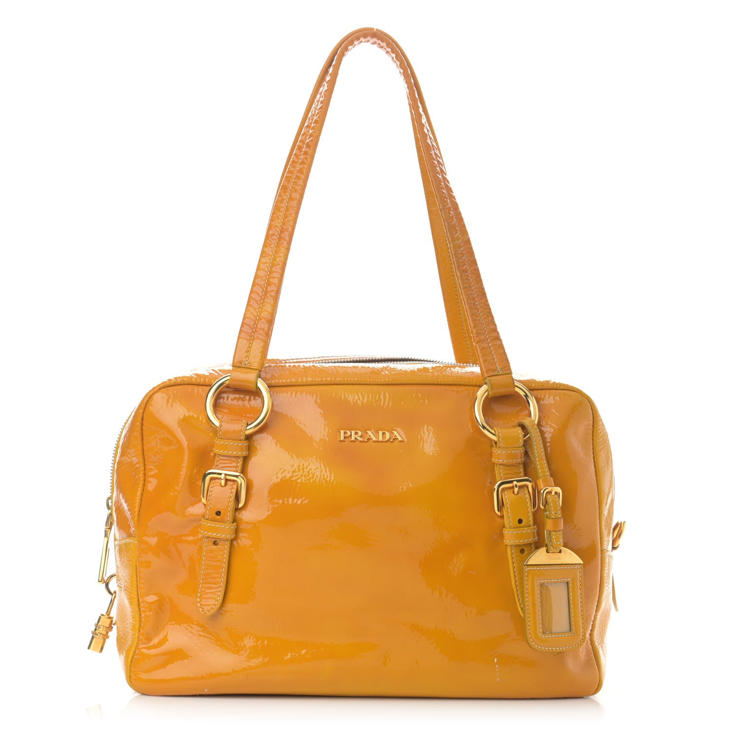 Prada Vernice Naplak Shoulder Bag Giallo 1071190 – FASHIONPHILE