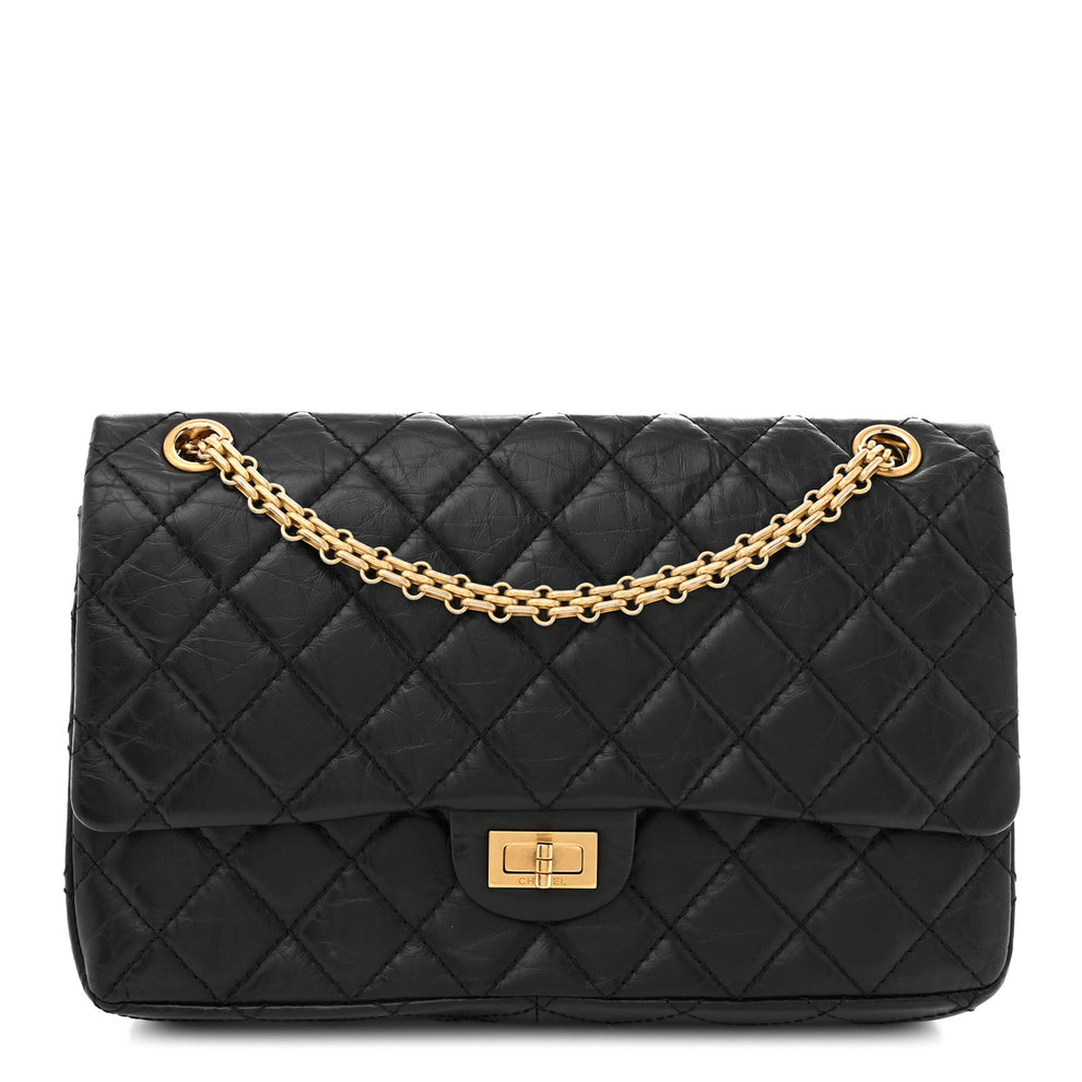 Chanel Aged Calfskin Quilted 2.55 Reissue 226 Flap Black 1889365 ...